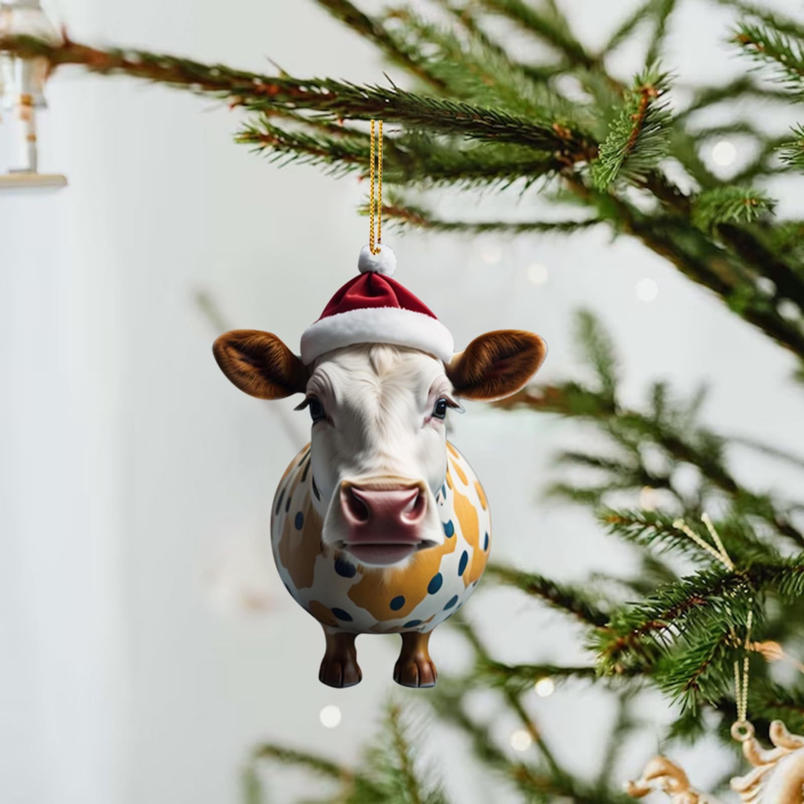 kladzum Christmas Cow Decorative Hanging Ornaments 2D Acrylic Christmas ...