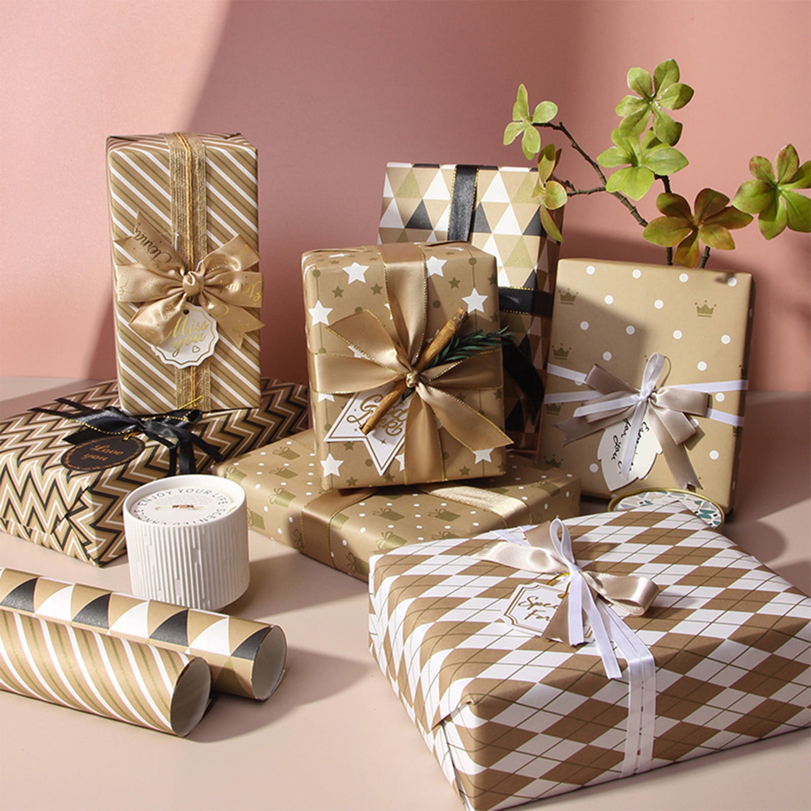 kladzum Christmas Gift Wrapping Paper Set, 28"x20" Packaging Paper Set ...
