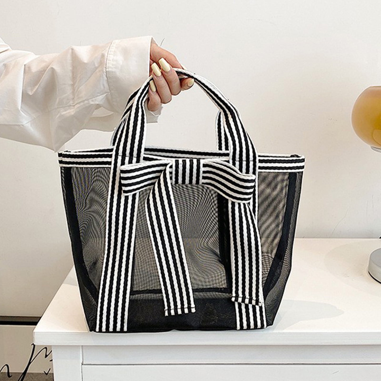 kladzum Clear Tote Bag Transparent Hollow Handbag Transparent Mesh Tote ...