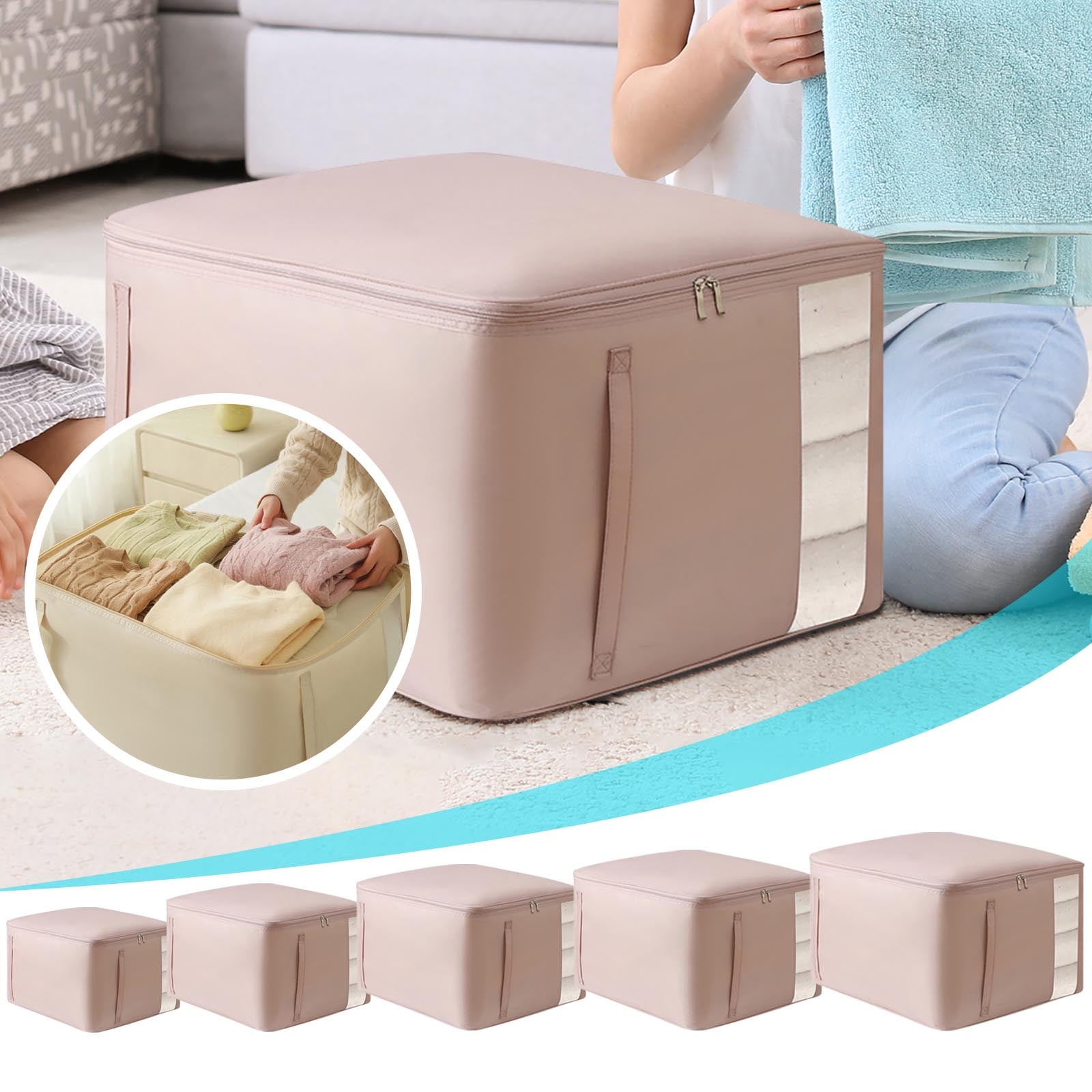 kladzum Comforter Storage Bag, Large Closet Storage Bags with Zipper ...