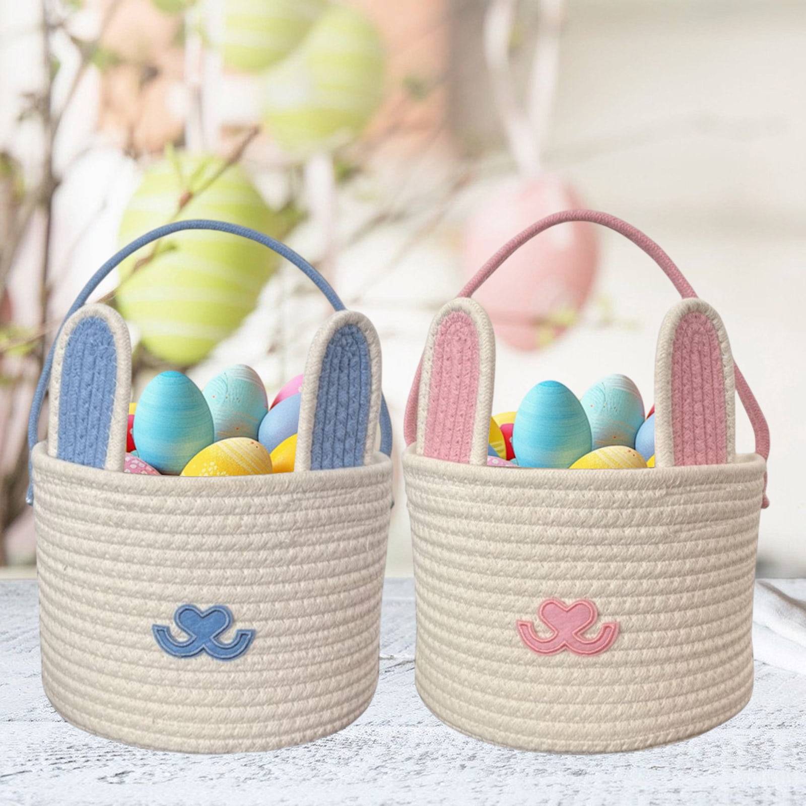kladzum Easter Basket, Easter Bunny Basket with Handle, Easter Baskets ...