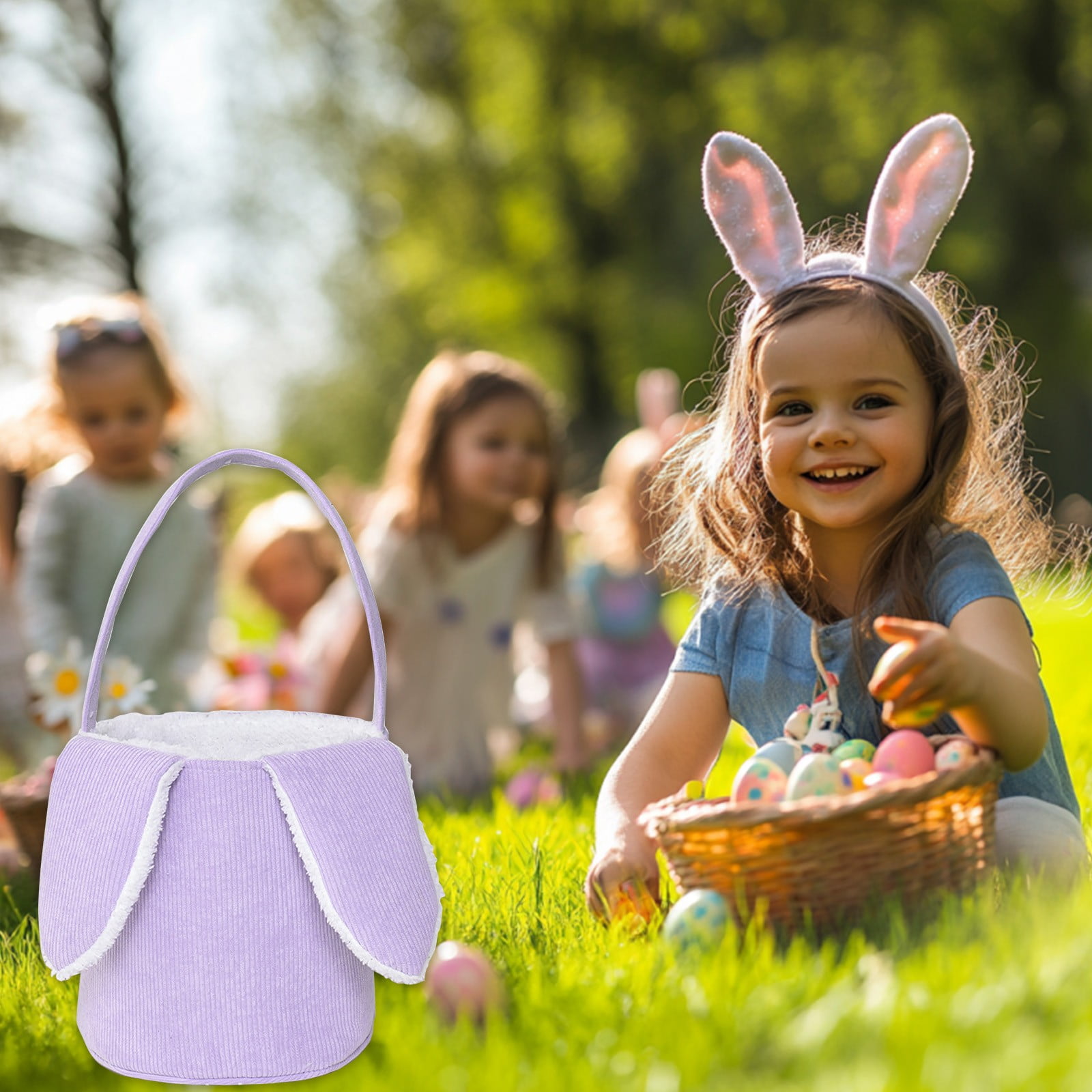 kladzum Easter Bunny Basket, Bunny Easter Buckets, Corduroy Cotton ...