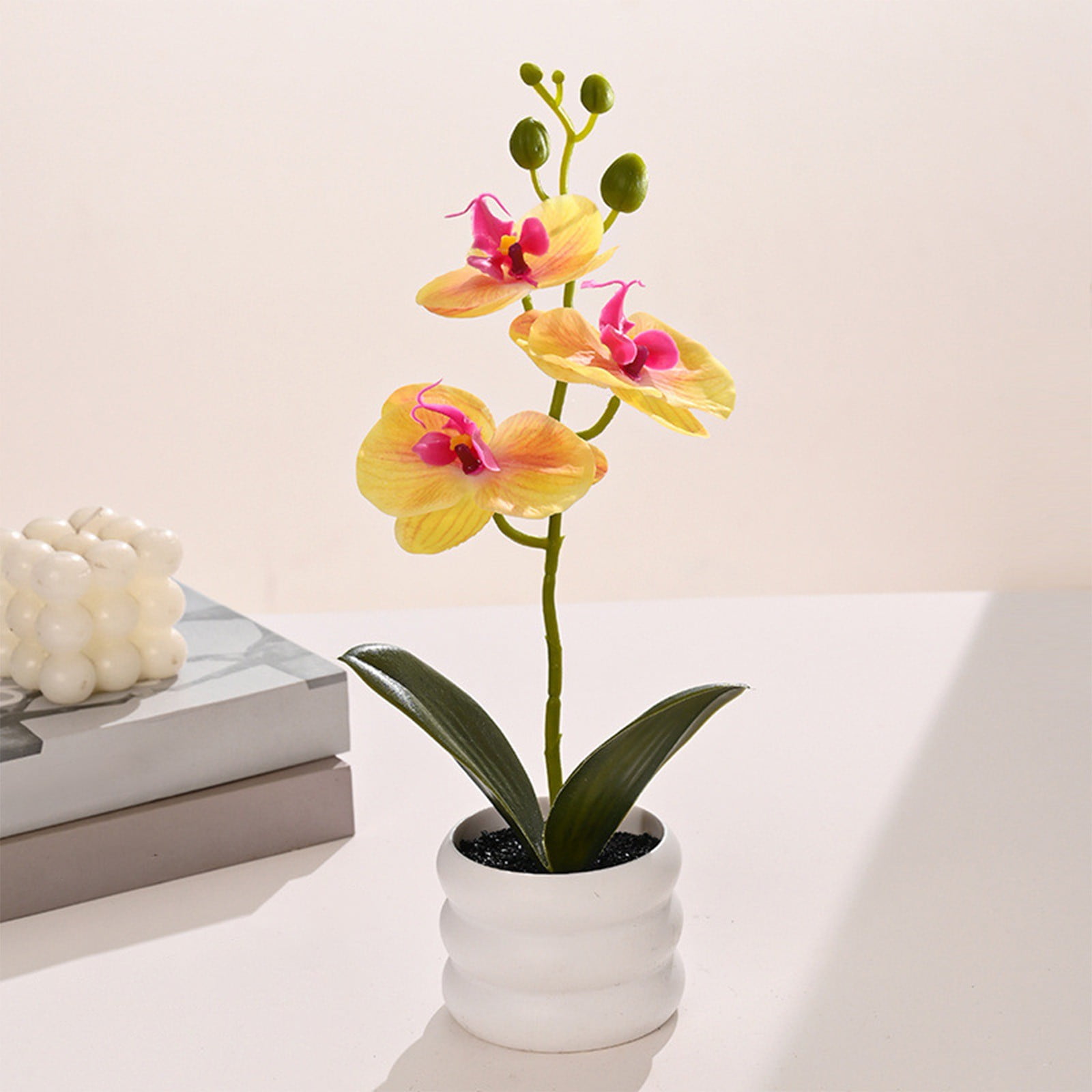 kladzum Fake Flowers Faux Phalaenopsis Orchid Realistic Flower ...