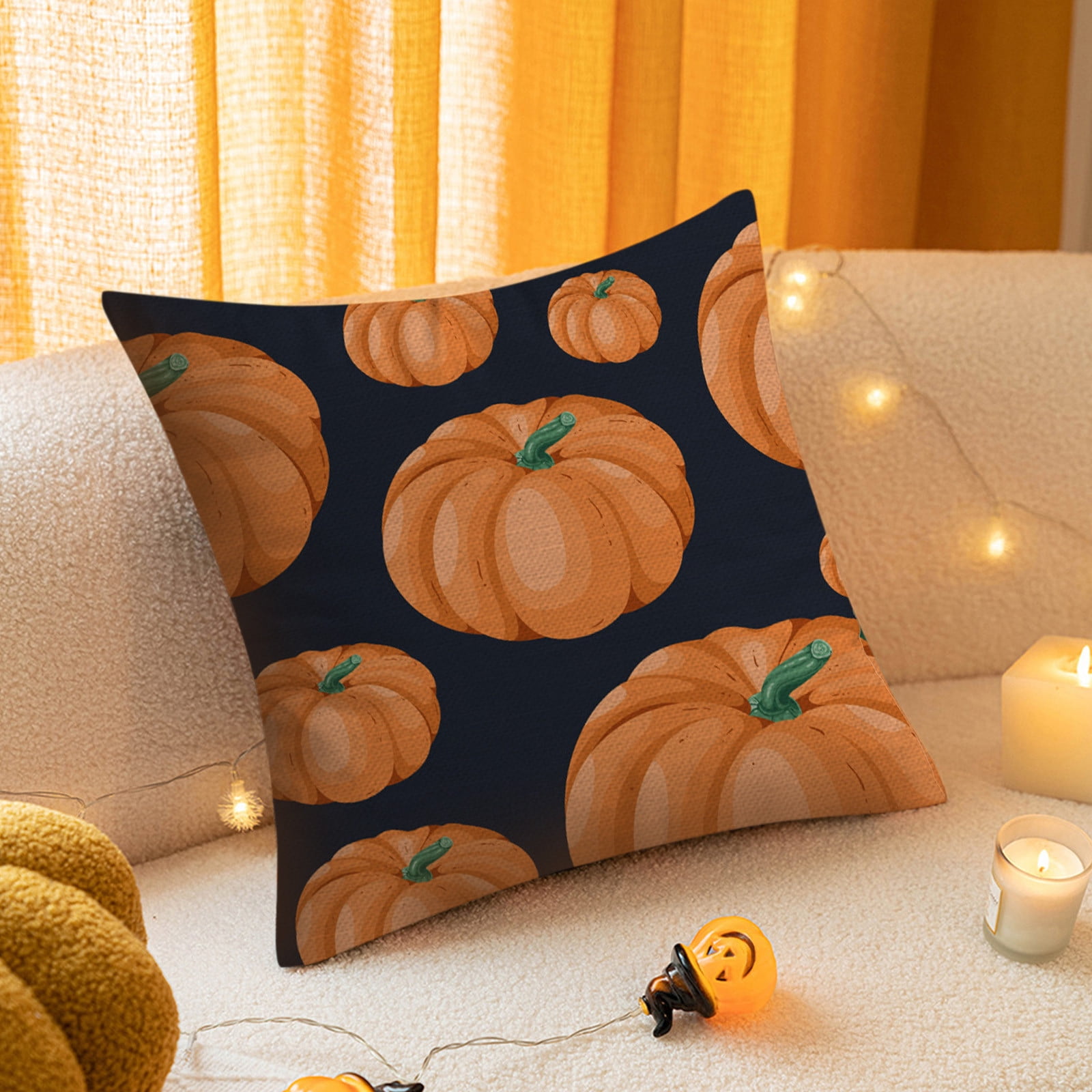 kladzum Fall Pumpkin Pillow Covers Flower Pumpkins Throw Pillow Covers ...