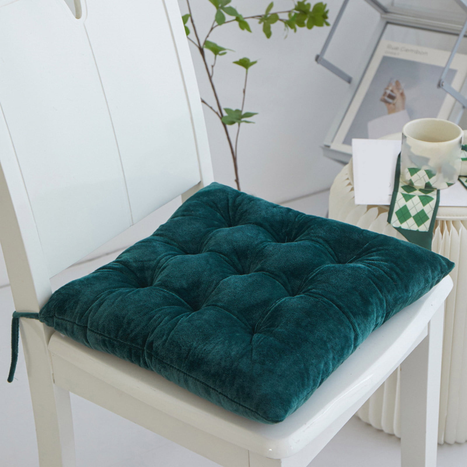 kladzum Indoor Chair Cushions for Dining Chairs, Solid Color Thick ...