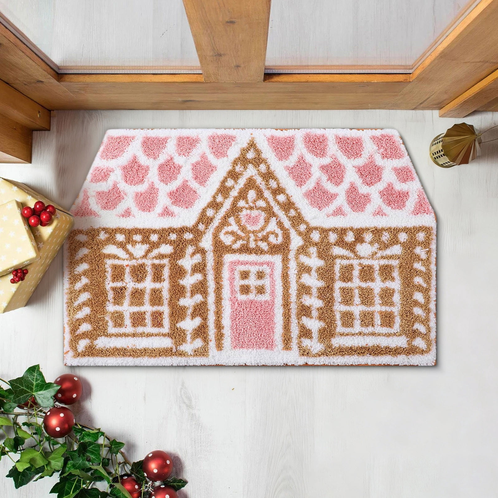 kladzum Mat Door Christmas Gingerbread Welcome Mat for Front Door ...