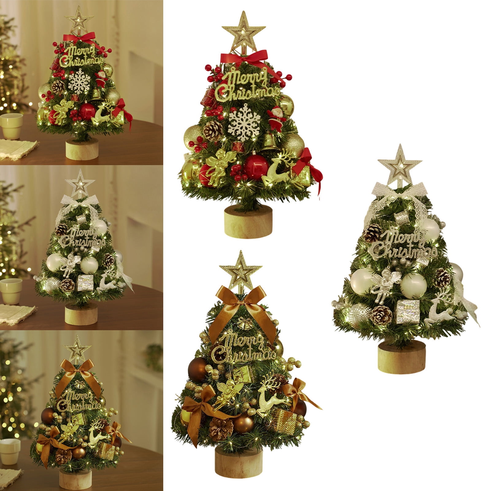 kladzum Mini Christmas Tree Desktop Decoration DIY Christmas Party ...