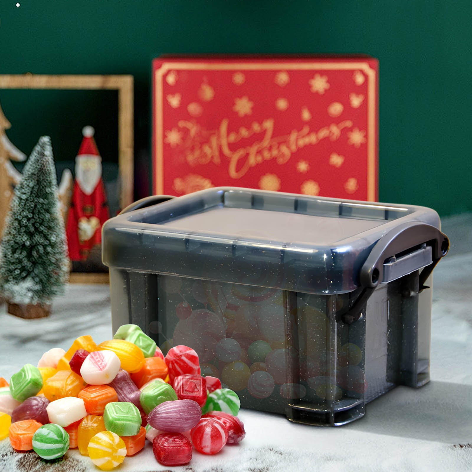 kladzum Mini Small Plastic Storage Box with Locking Lid Clear Plastic ...