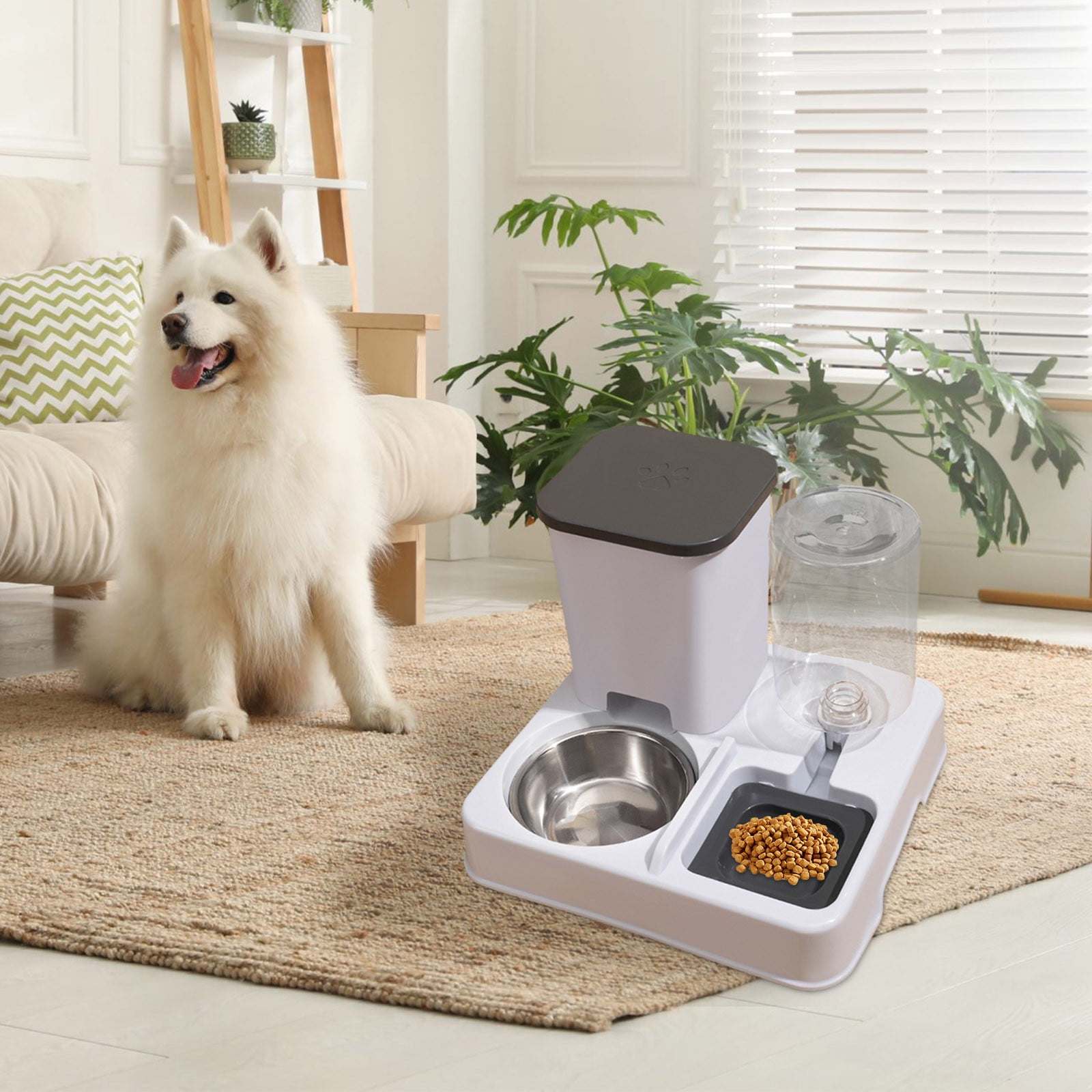 kladzum Pet Feeder and Water Dispenser Set, Automatic Dog Feeder and ...
