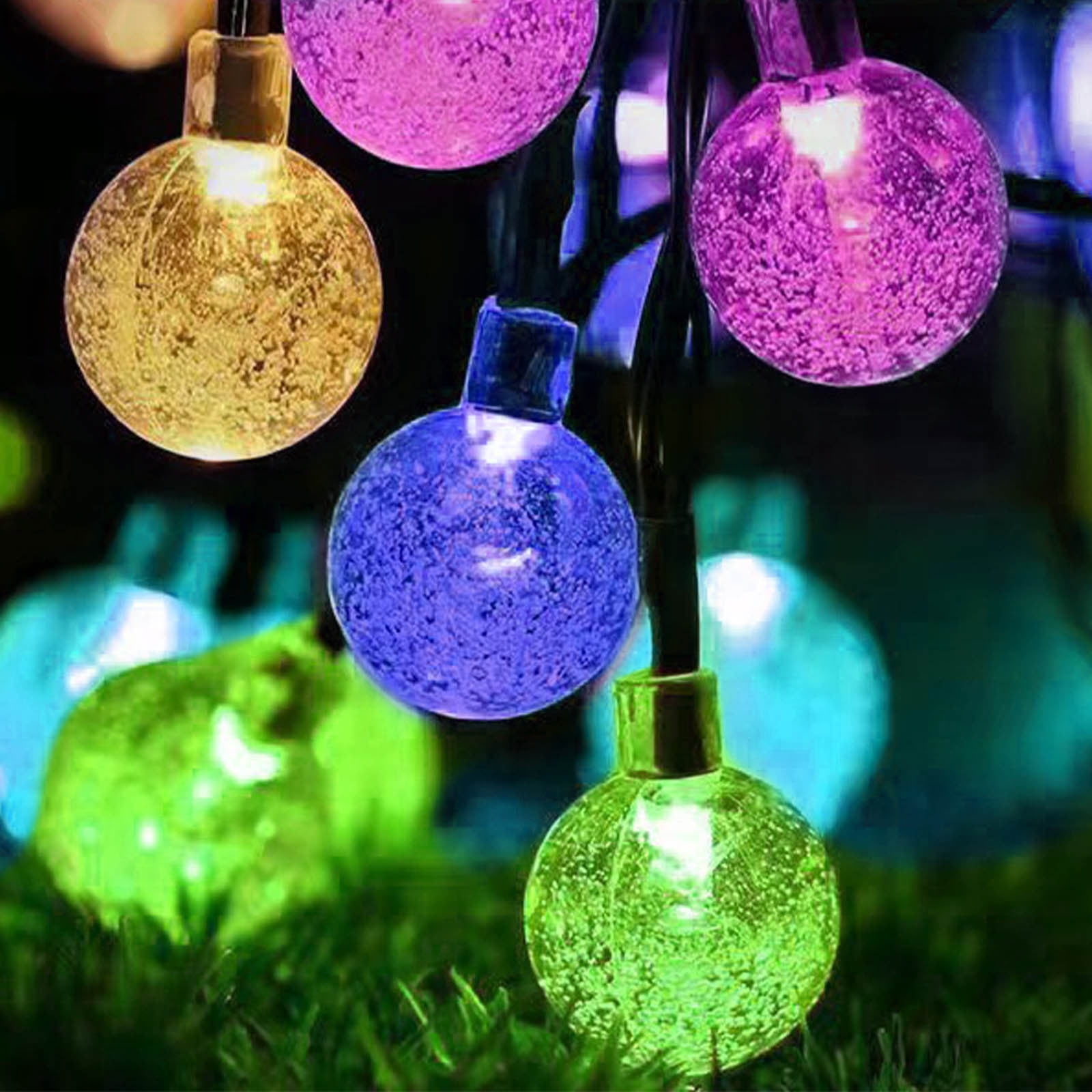 kladzum Solar LED Outdoor String Lights Solar Bubble Spherical String ...