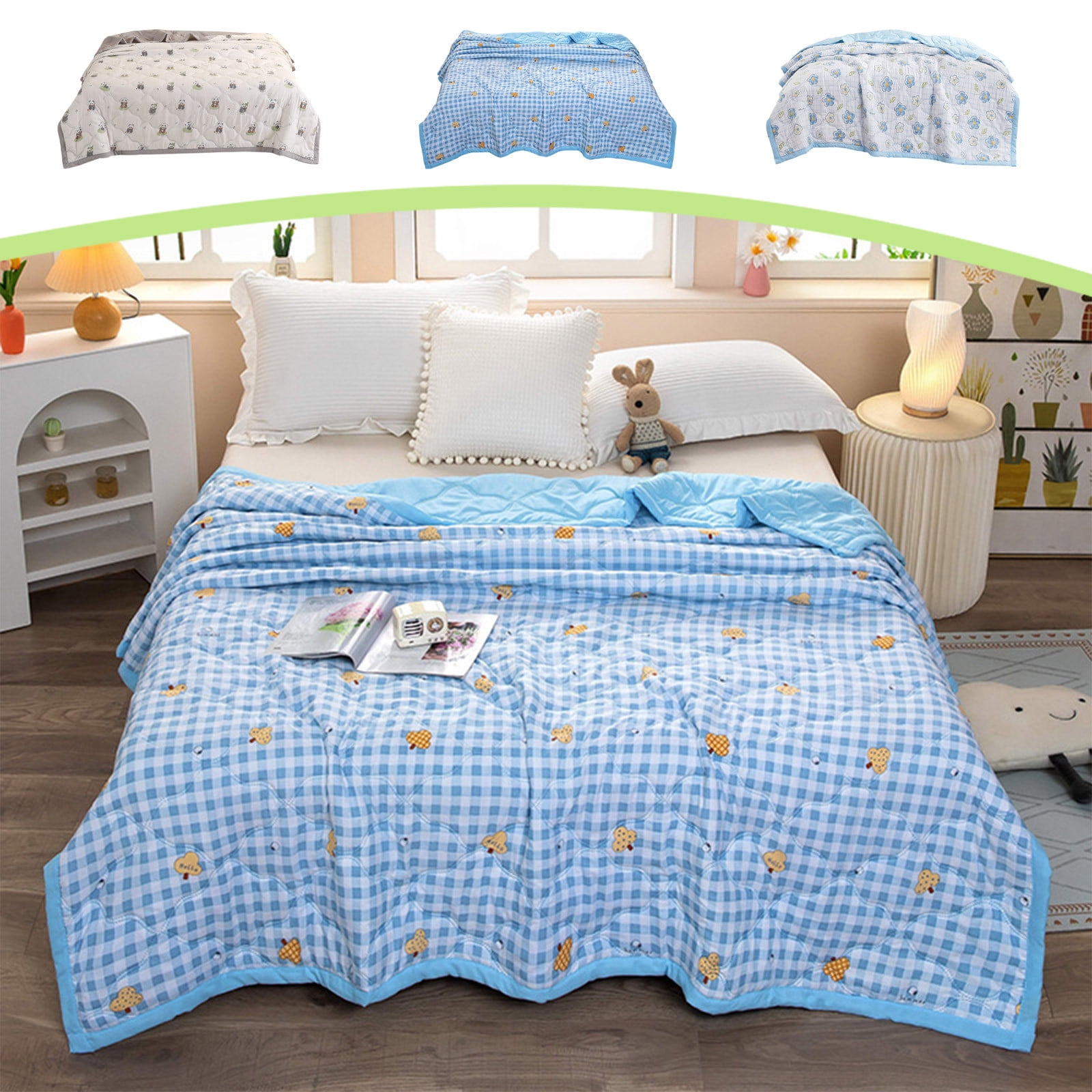 kladzum Summer Quilt, Lightweight Soft Summer Comforter Air Conditioning Quilt Cool Feeling Ice ...