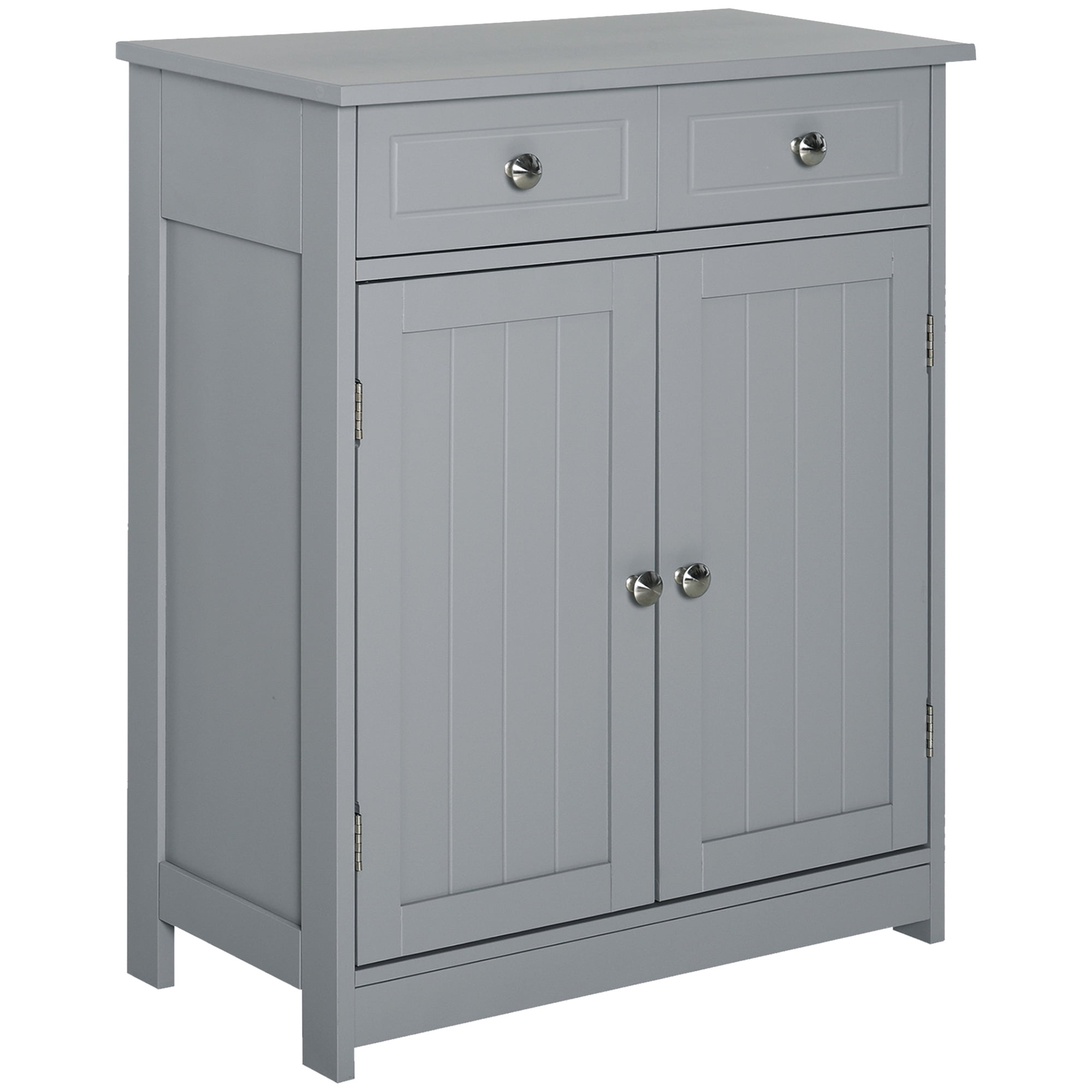kleankin Bathroom Floor Cabinet, Wooden Bathroom Cabinet with 2 Doors ...