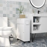kleankin Small Bathroom Storage Cabinet on Wheels, Slim Toilet Paper ...