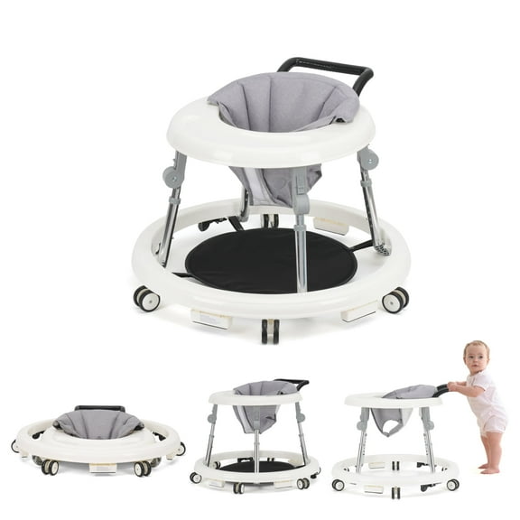 HKAI Baby Walker, Portable/Foldable/9 Adjustable Heights/with Wheels ...