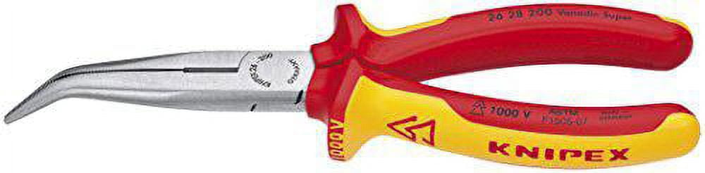 knipex tools - long nose pliers with cutter, 40 degree angled, 1000v ...