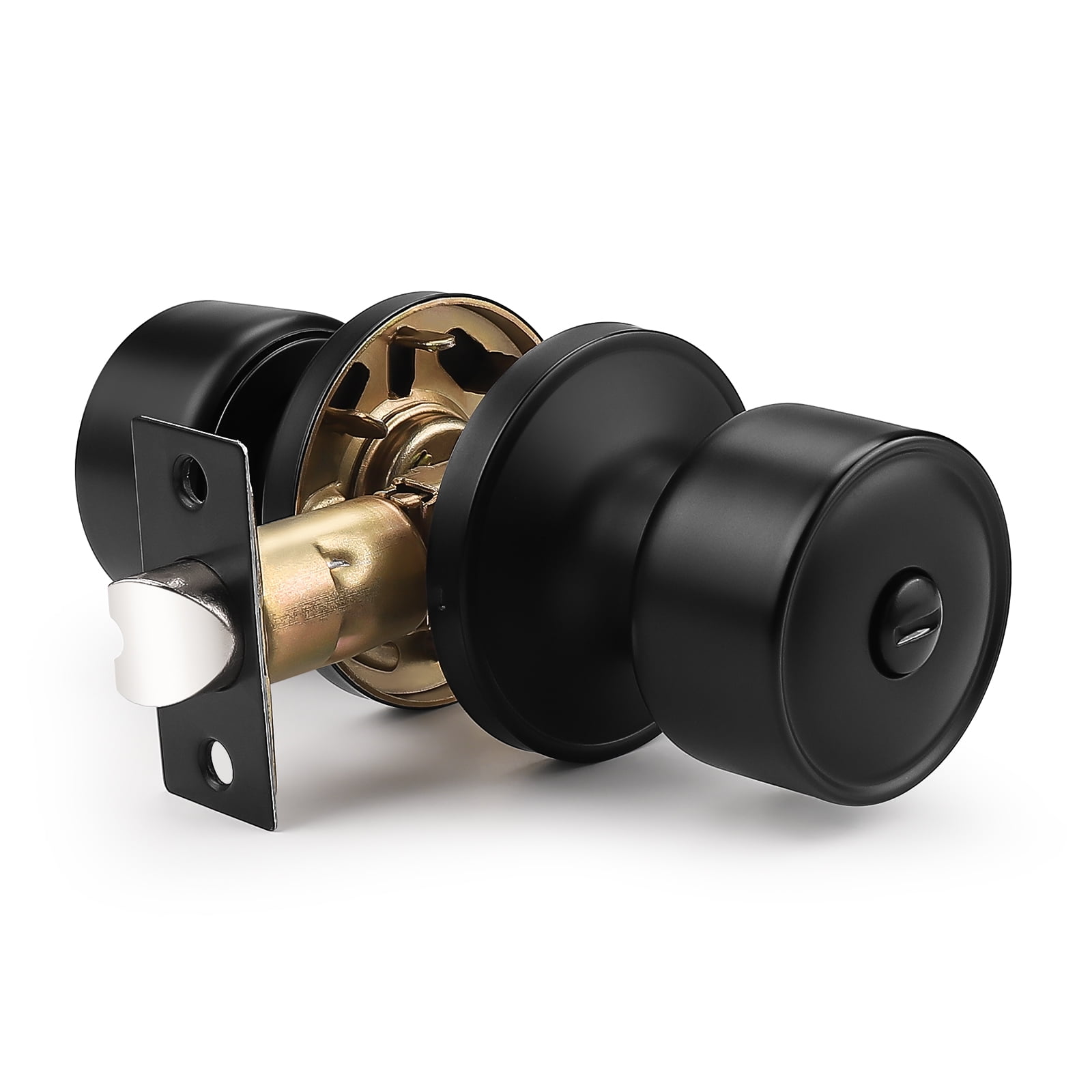 knobelite (1 Pack)Door Knobs Privacy Function Keyless Lock Black ...