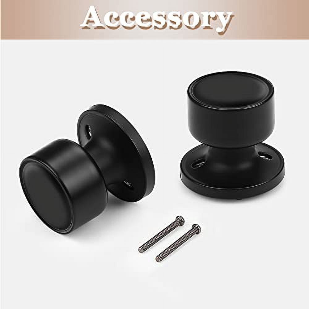 knobelite 10 Pack Black Passage Door Knobs, Interior Keyless Knob for ...