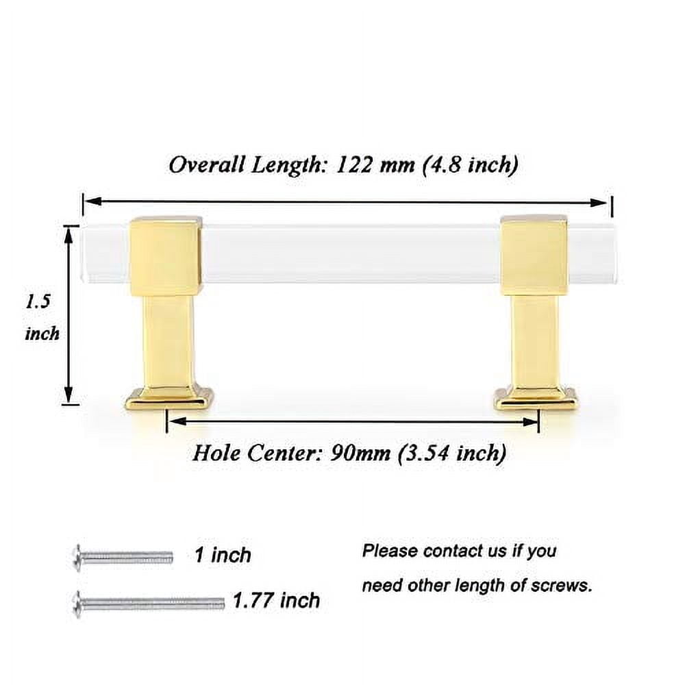 knobelite 10 Pack Cabinet Pulls with Square Acrylic Tube, 3-3/4 Inch ...