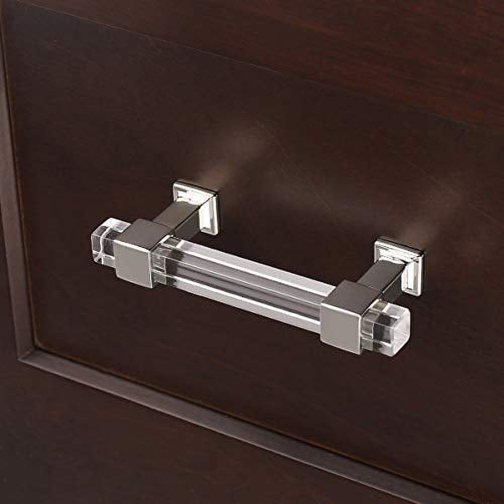 knobelite 15 Pack Kitchen Cabinet Handles, 3 Inch Hole Center Clear Acrylic Cabinet Pulls, Zinc ...