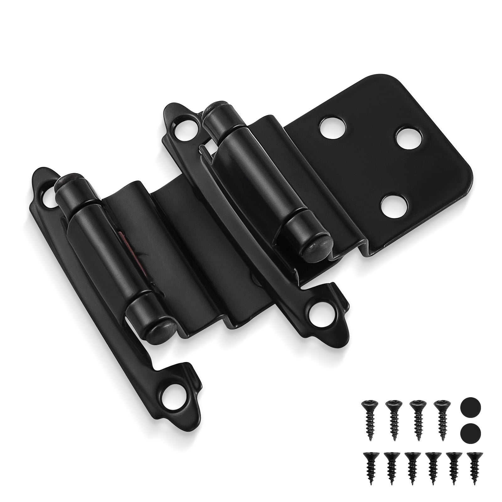 knobelite 20 Units (10 Pairs) 3/8 inch Inset Matte Black Cabinet Hinges ...