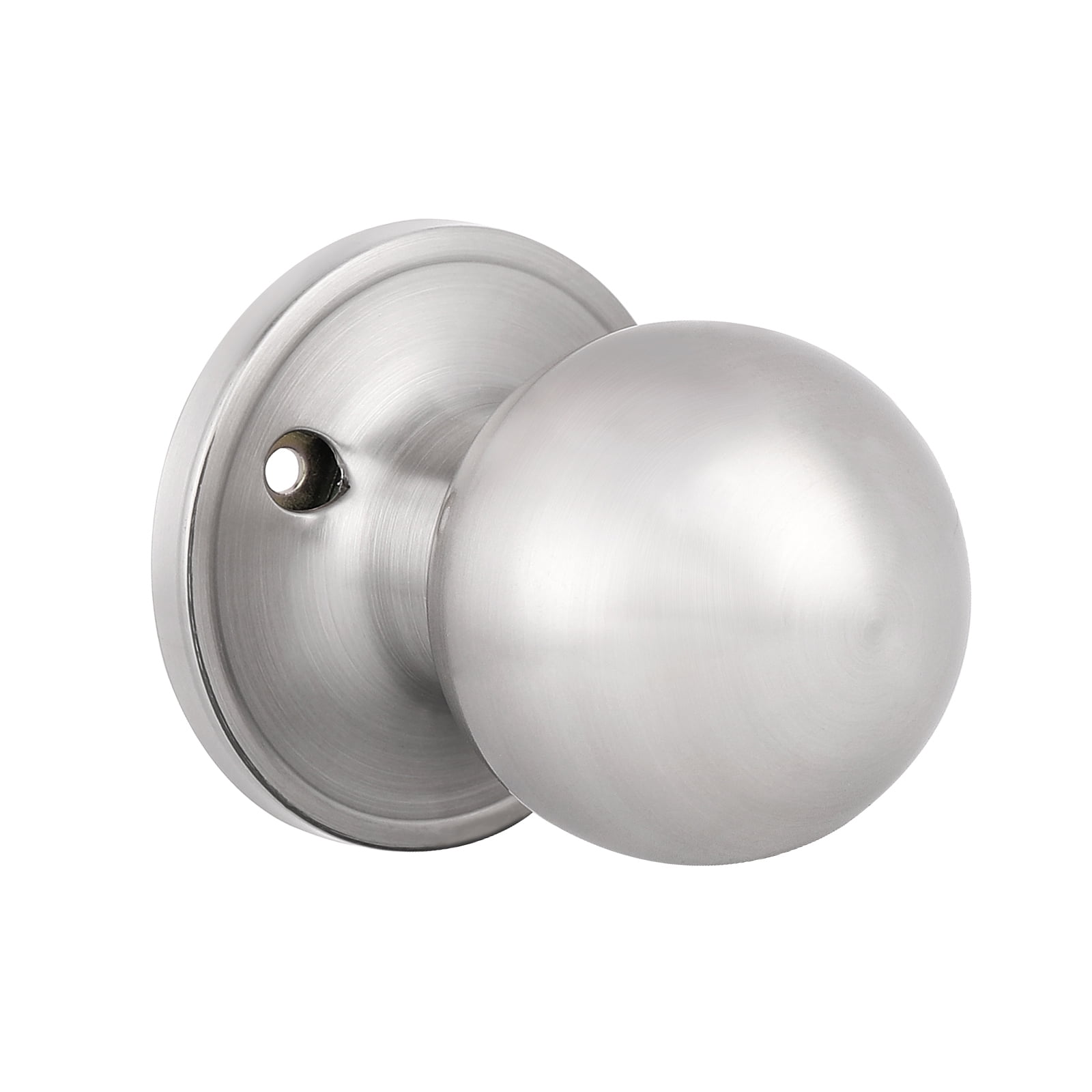 knobelite (8 Pack) Round Satin Nickel Single Dummy Door Knobs, Individual Non-Turning Dummy Door ...