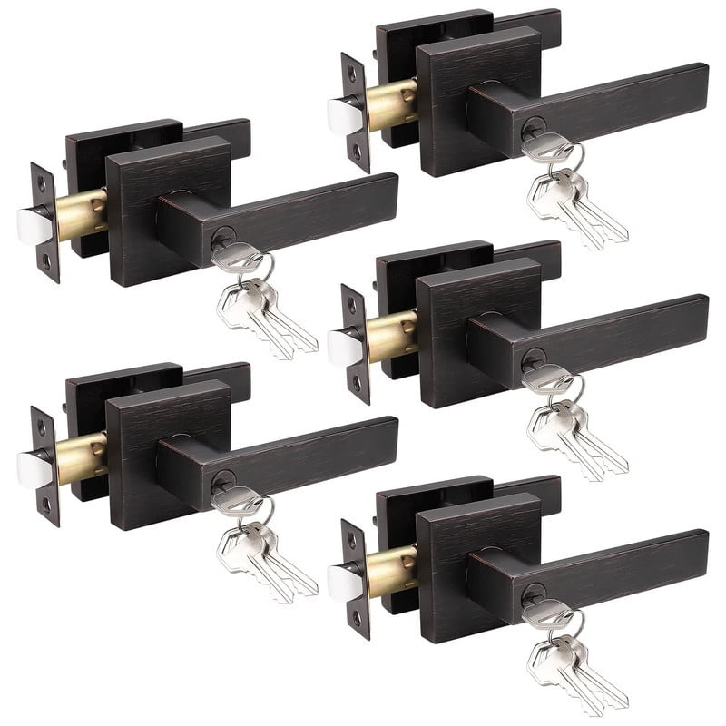 knobelite Hardware(5 Pack) Door Entry Lever Lockset, Keyed Alike Door ...