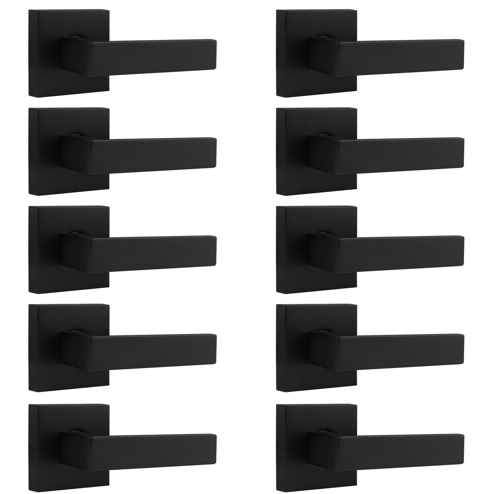 Knobelite Interior Pack of 10, Non-Turning Single Side Pull Door Lever ...