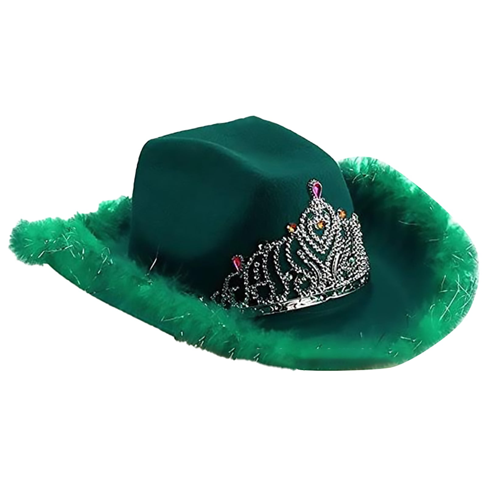 knqrhpse Cowboy Hat Hats for Men Women's Sequin Crown Cowboy Hat ...