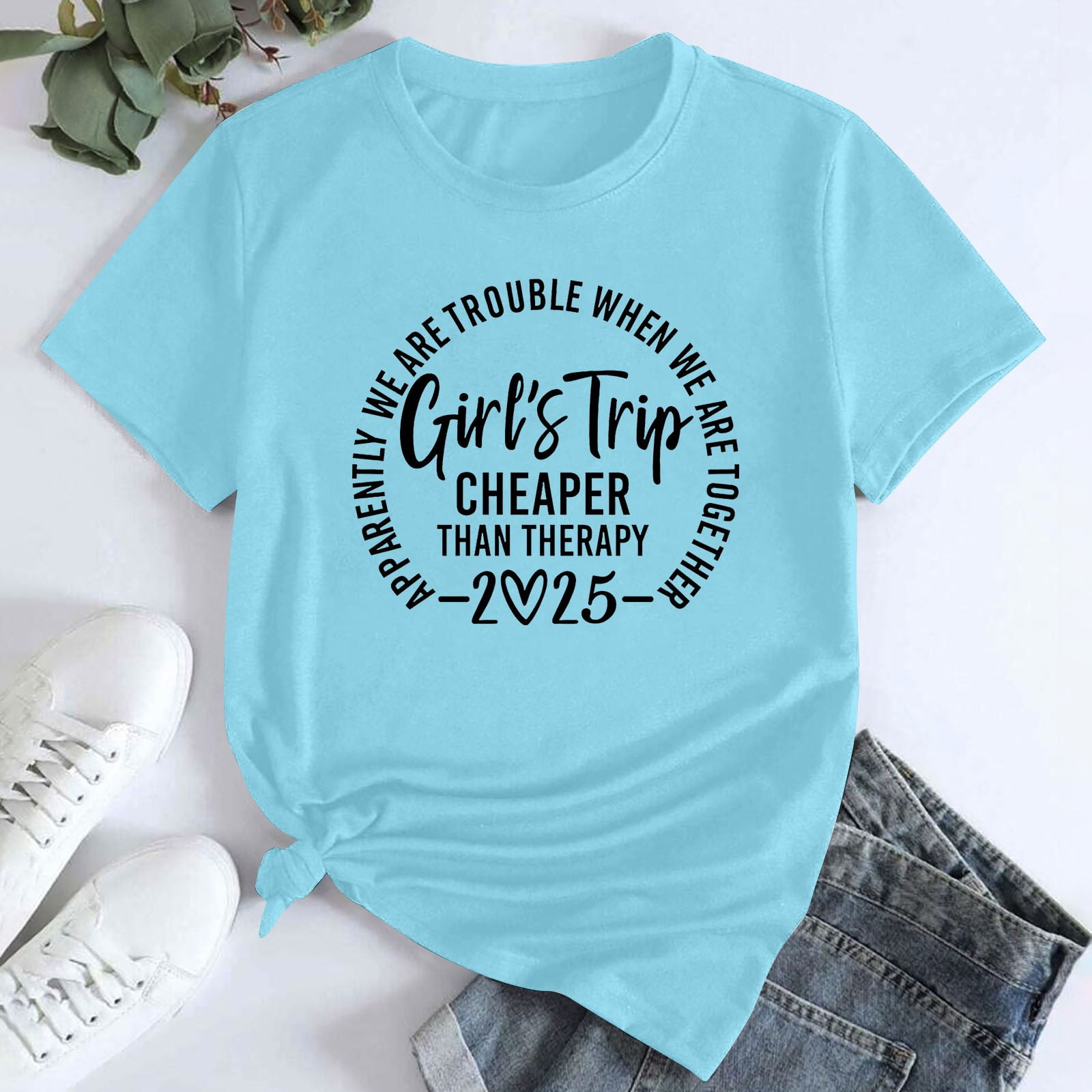 knqrhpse T Shirts for Women,Graphic Tees,Tee Shirts,Girl's Trip 2025 T Shirt Women's Fashion ...