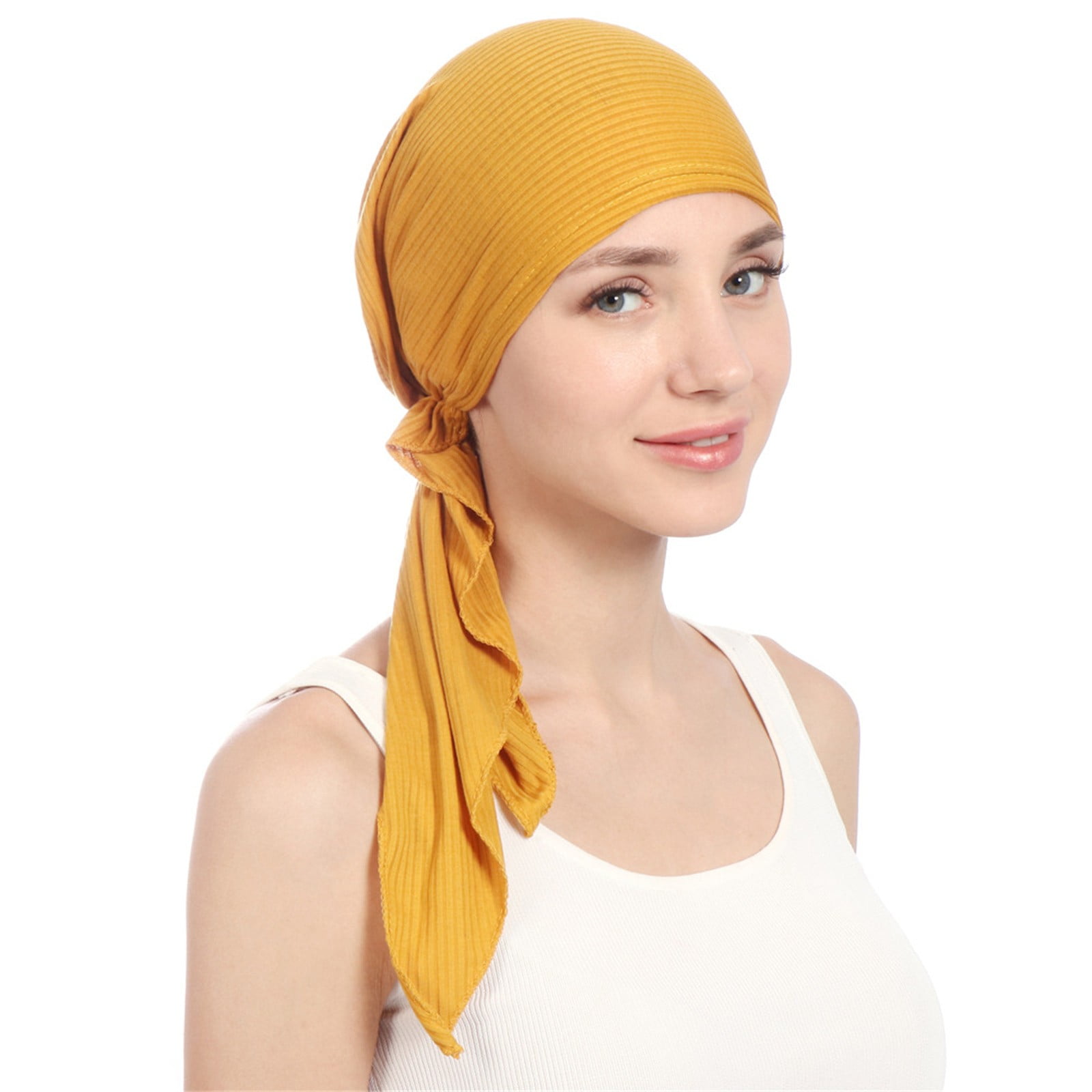 knqrhpse Turbans for Women Head Wrap Women's Solid Head Hat Cap ...