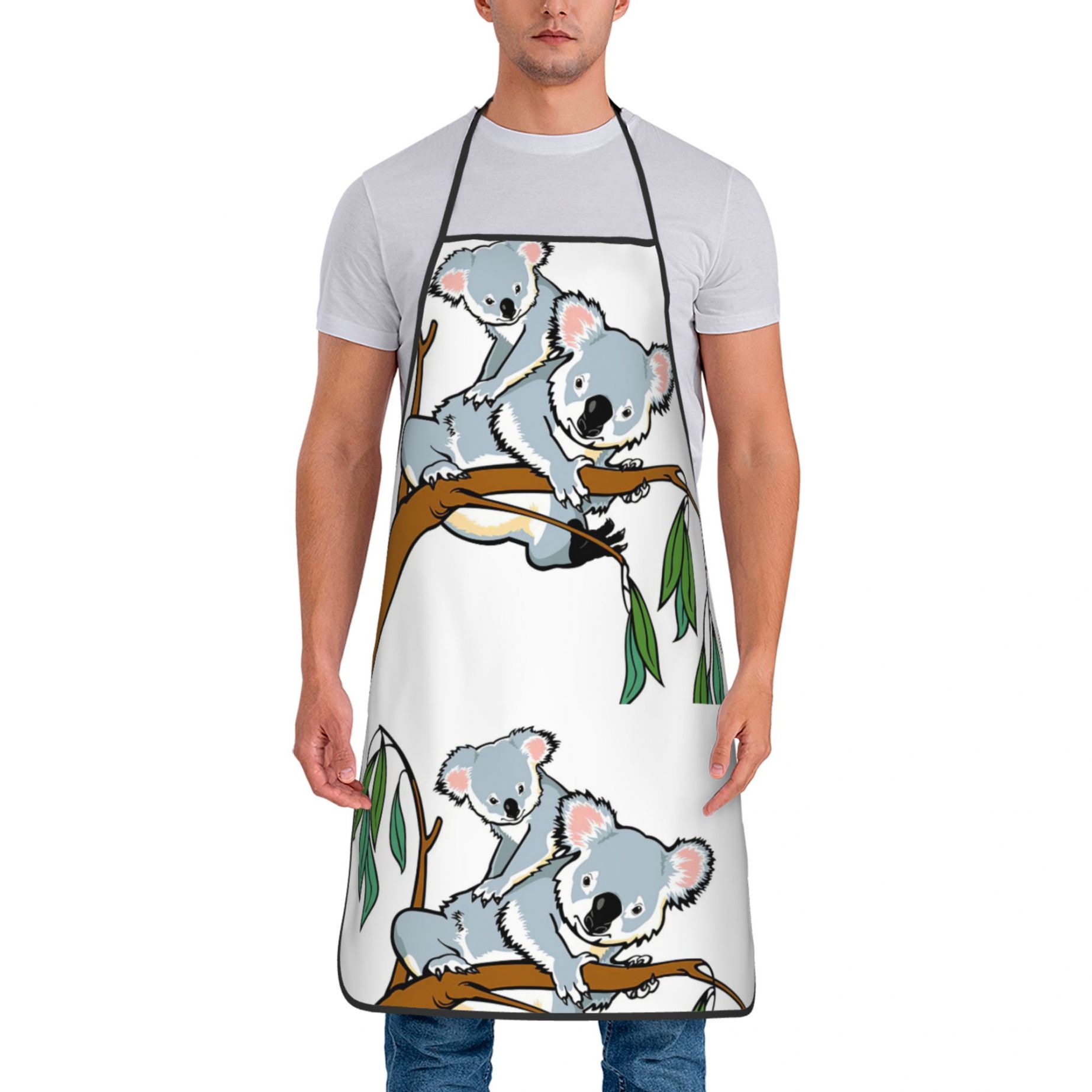 koala climbing over eucalyptus tree branch wildlife forest -1 Aprons for Women Men Waterproof ...