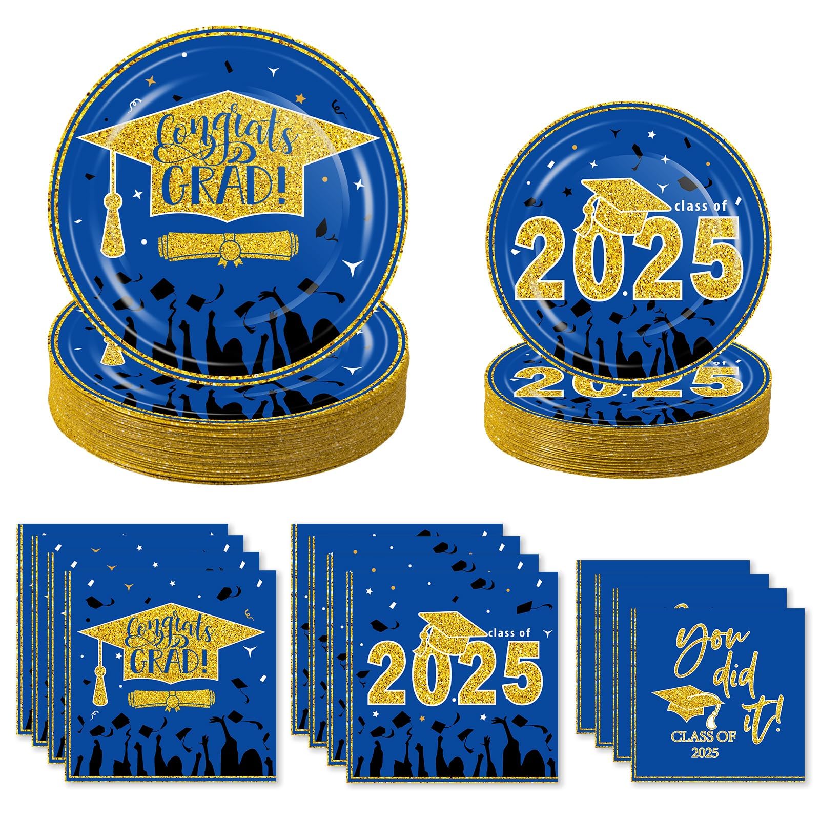 kockuu Graduation PartyEGSC Plates and Napkins Blue and Gold 2025 ...