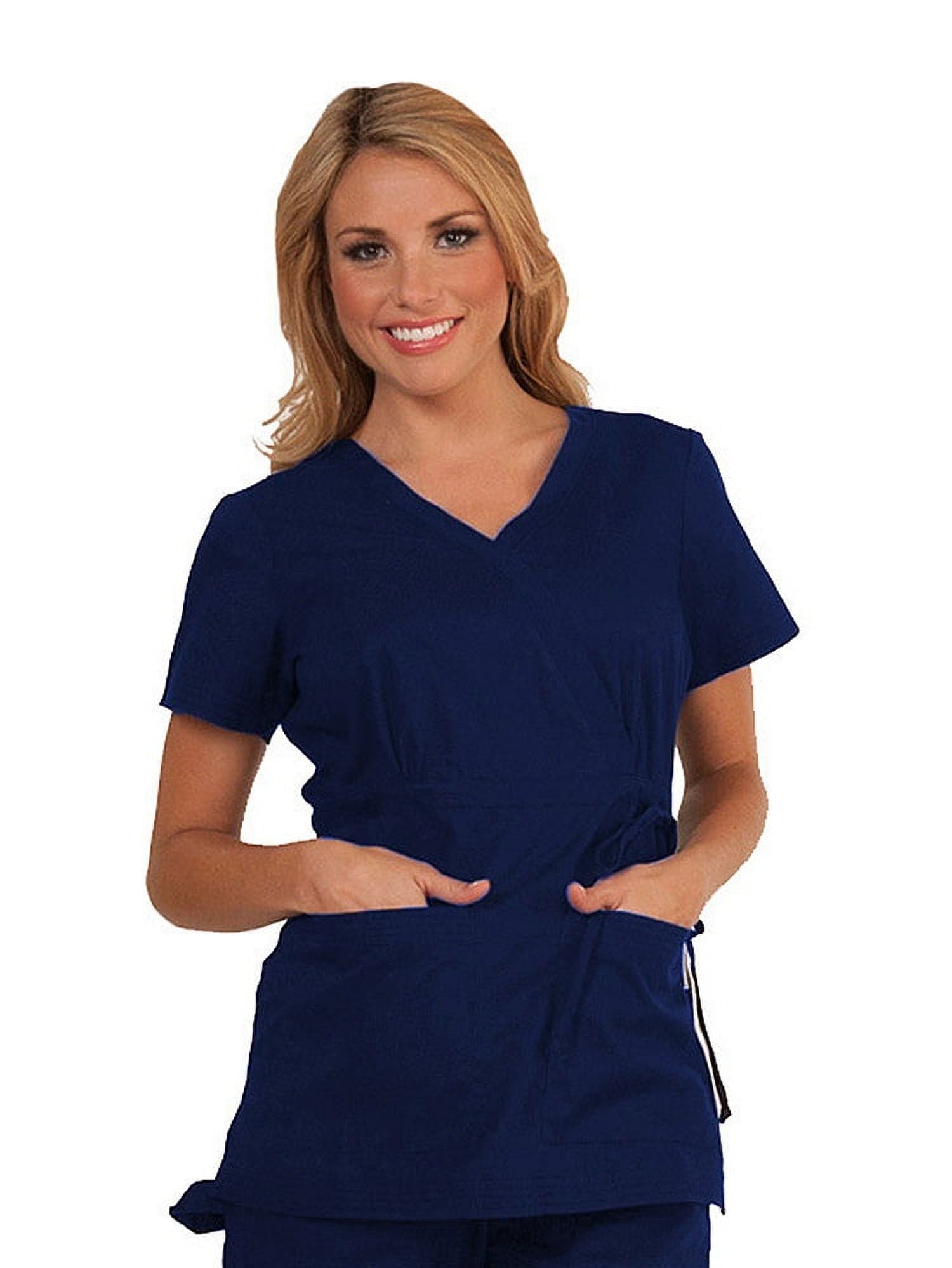 koi classics women's katelyn wrap solid scrub top - Walmart.com