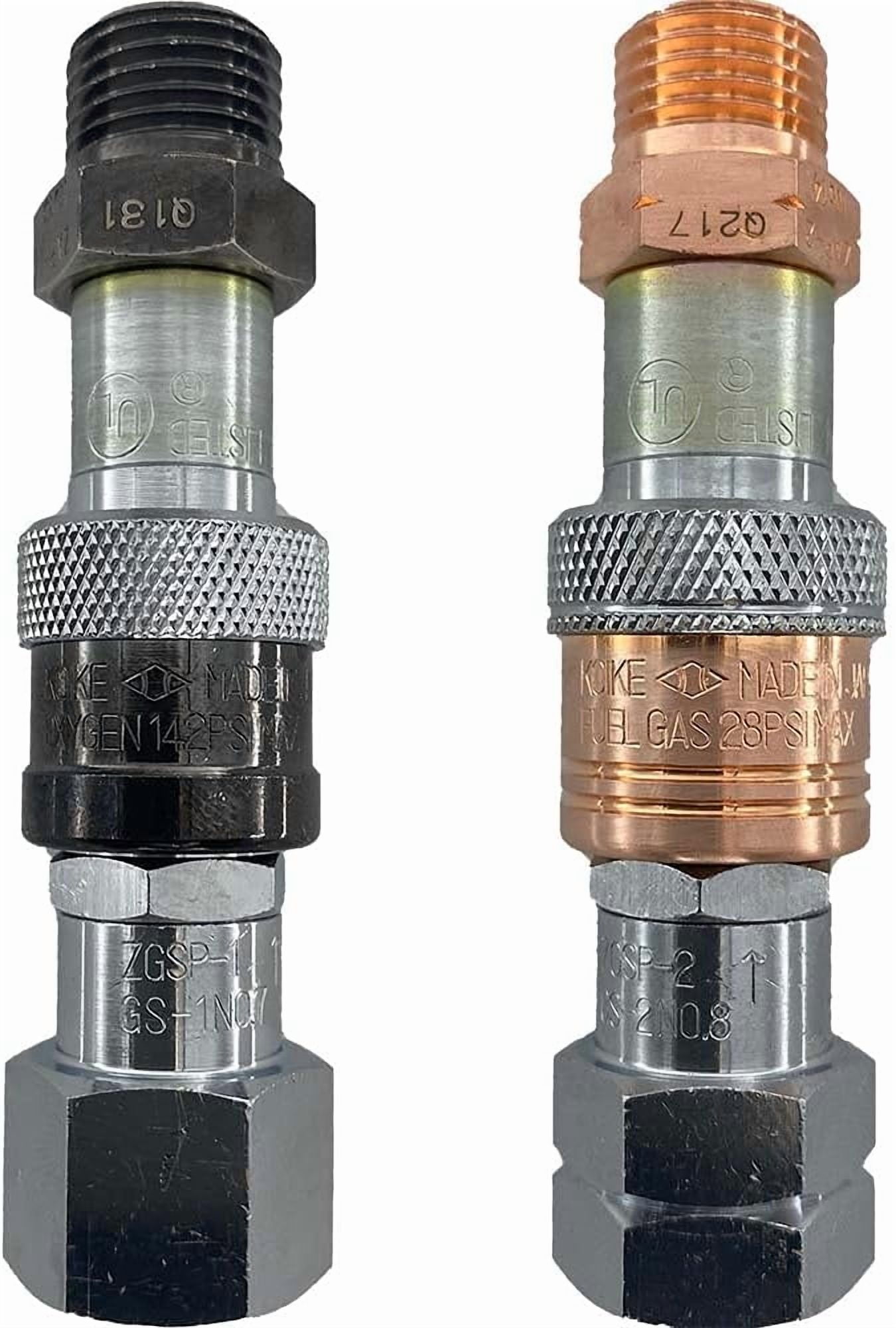 koike oxy-fuel quick connect regulator to hose coupler set, safe fuel ...