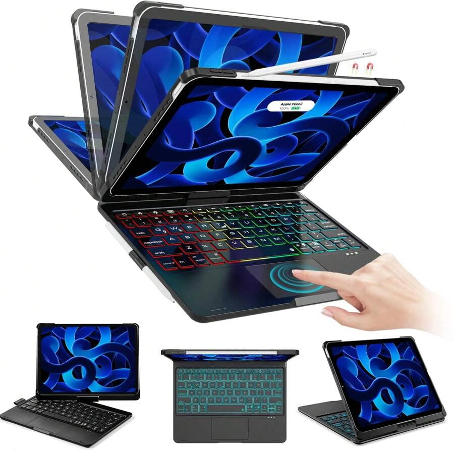 kolude Kolude Touch Keyboard Case For IPad Air 11-Inch (M2) 2024 & IPad ...