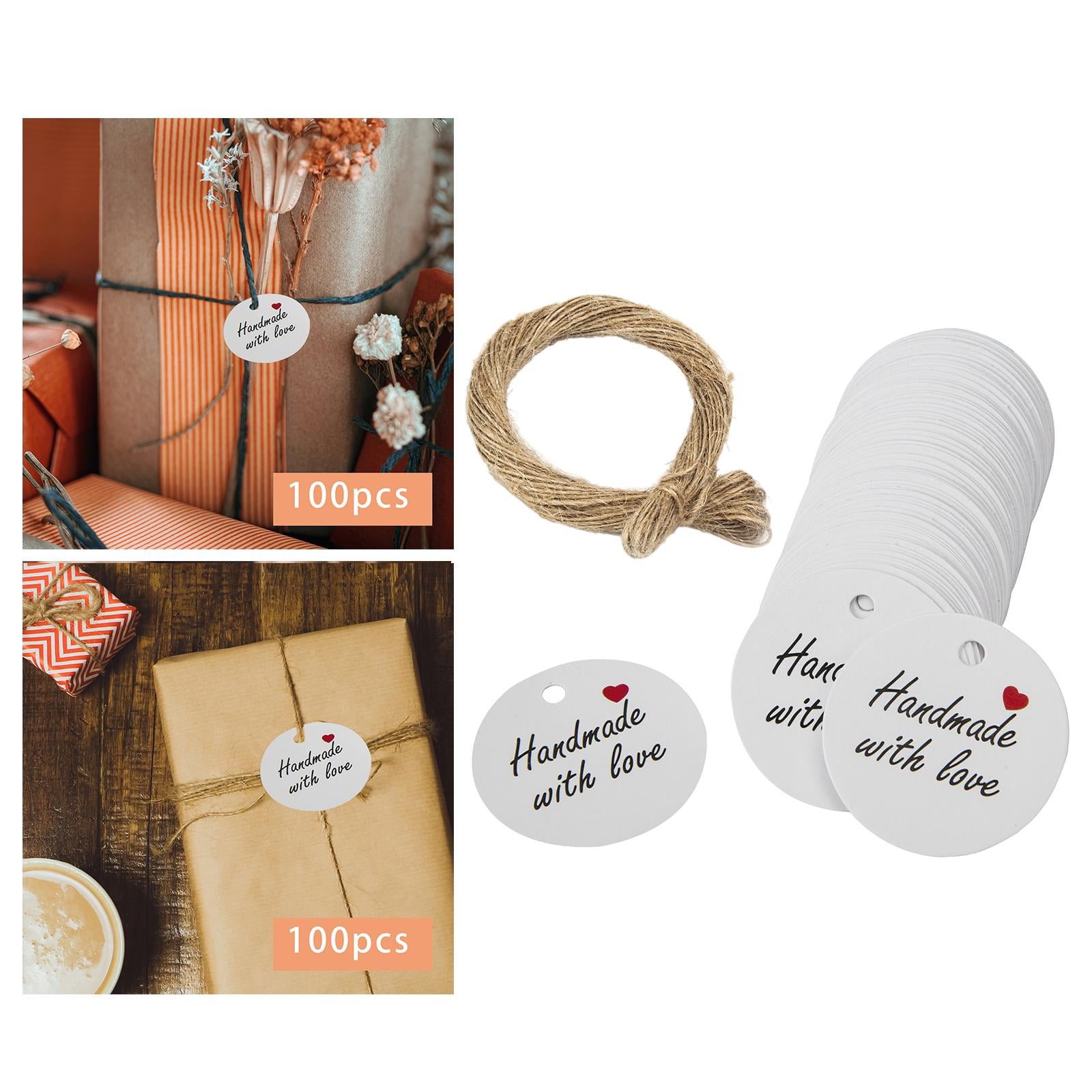 koolsoo 100Pcs Gift Tags Display Tags with Holes Rustic Kraft Paper ...