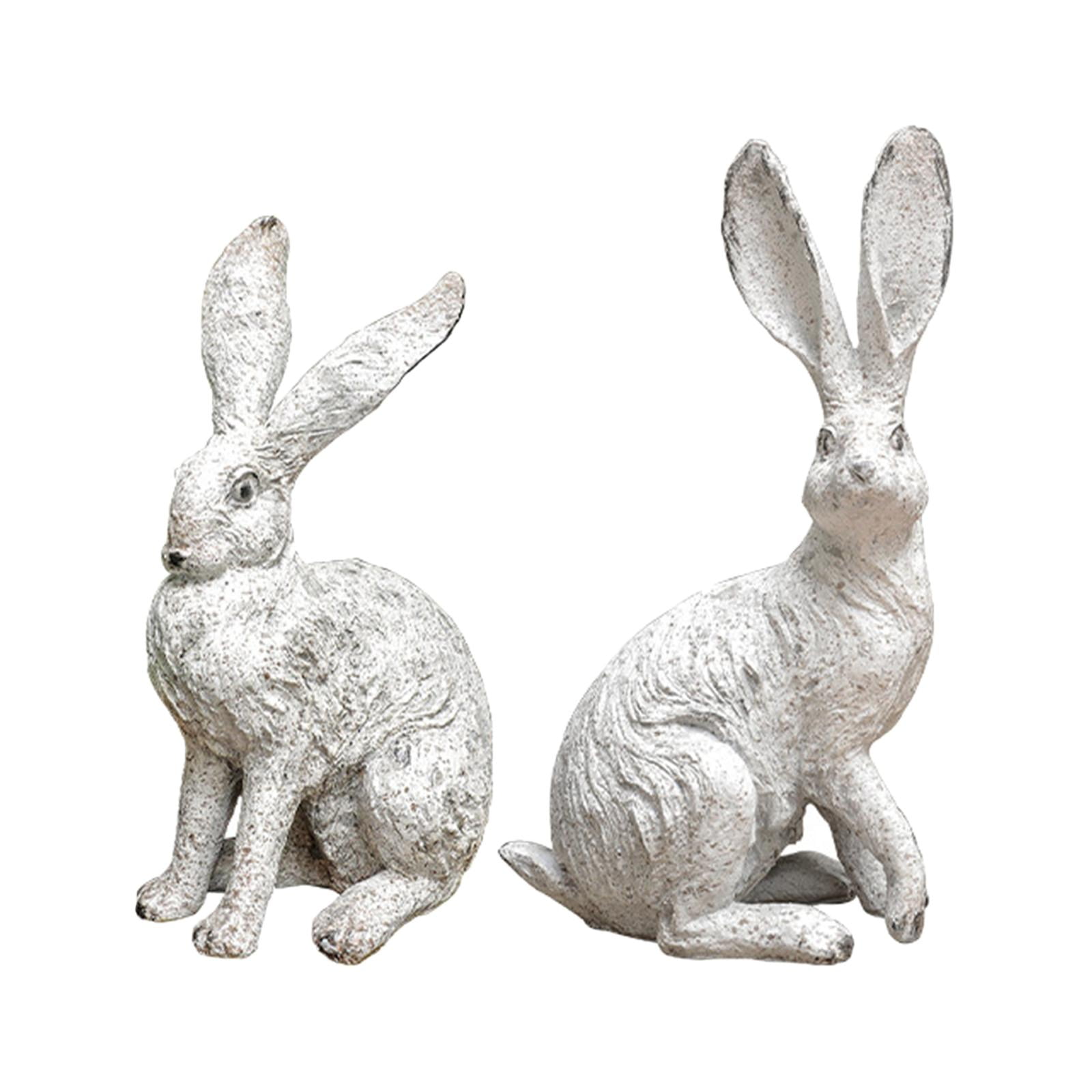 koolsoo 2 Pieces Yard Decorations Garden Decorations Rabbit Statues ...