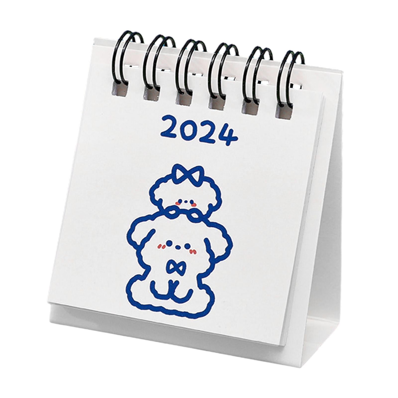koolsoo 2024 Desk Calendar Cartoon Twin Wire Binding Thick Paper ...