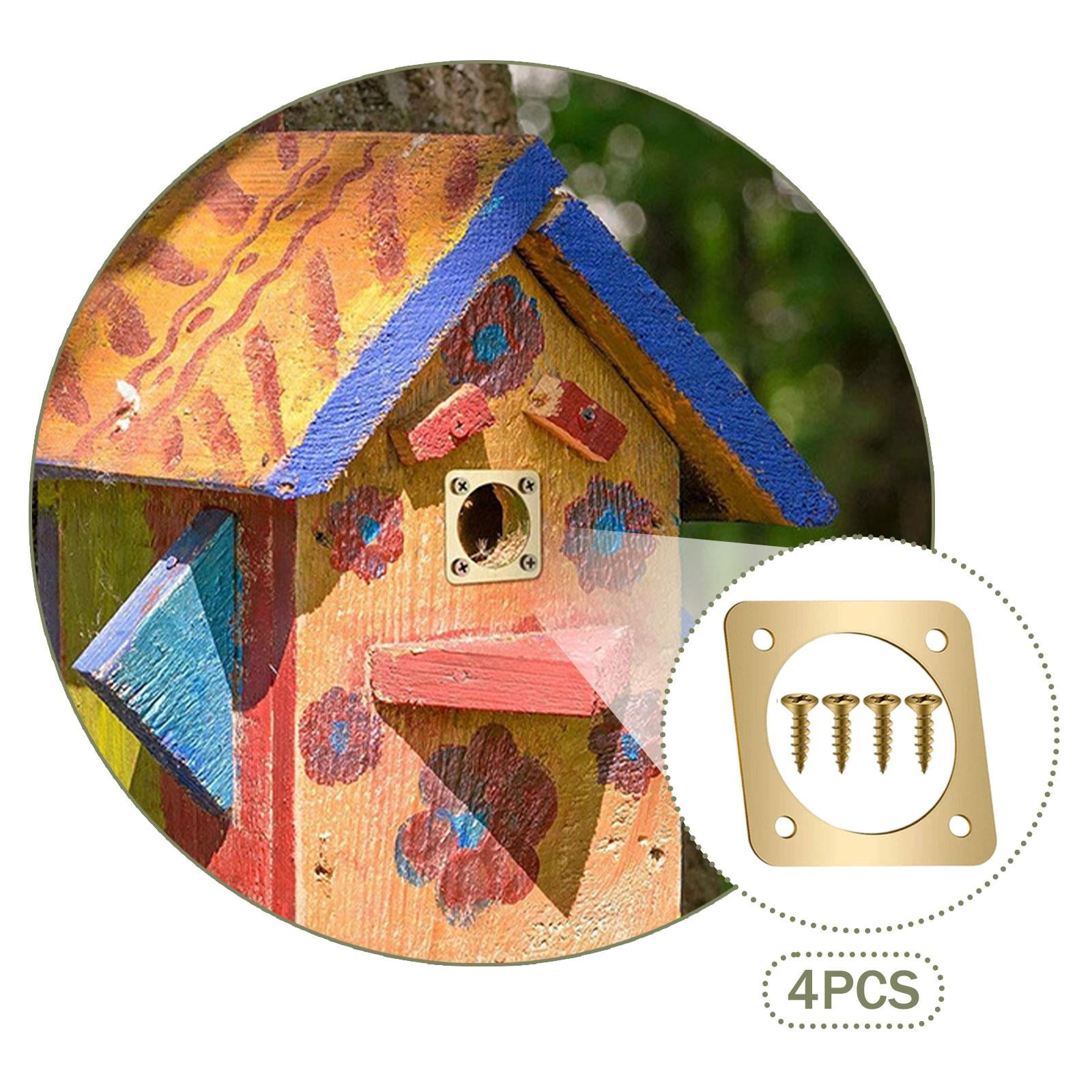 koolsoo 4 Pieces Birdhouse Guards Bluebird Box Protection Plates Wood ...