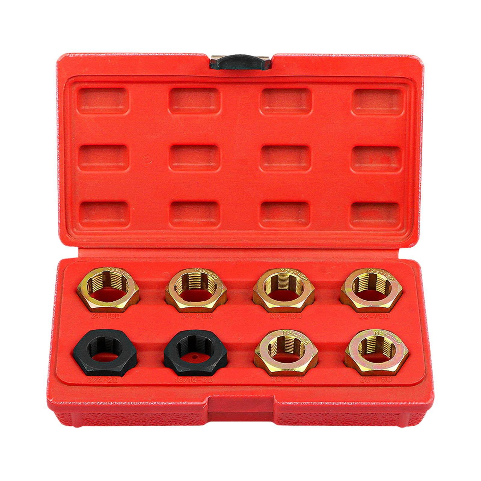 koolsoo 8Pcs Generic Axle Spindle Rethreading Tool Kit with Storage Box ...
