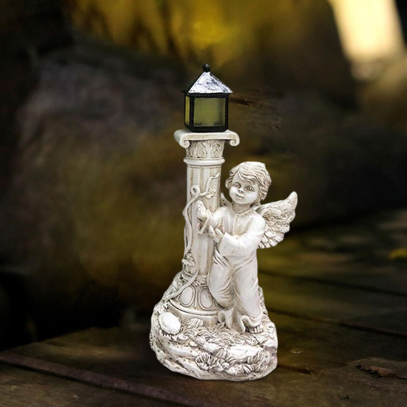 koolsoo Angel Statue Decorative Figurine Waterproof, Roman Pillar Angel ...