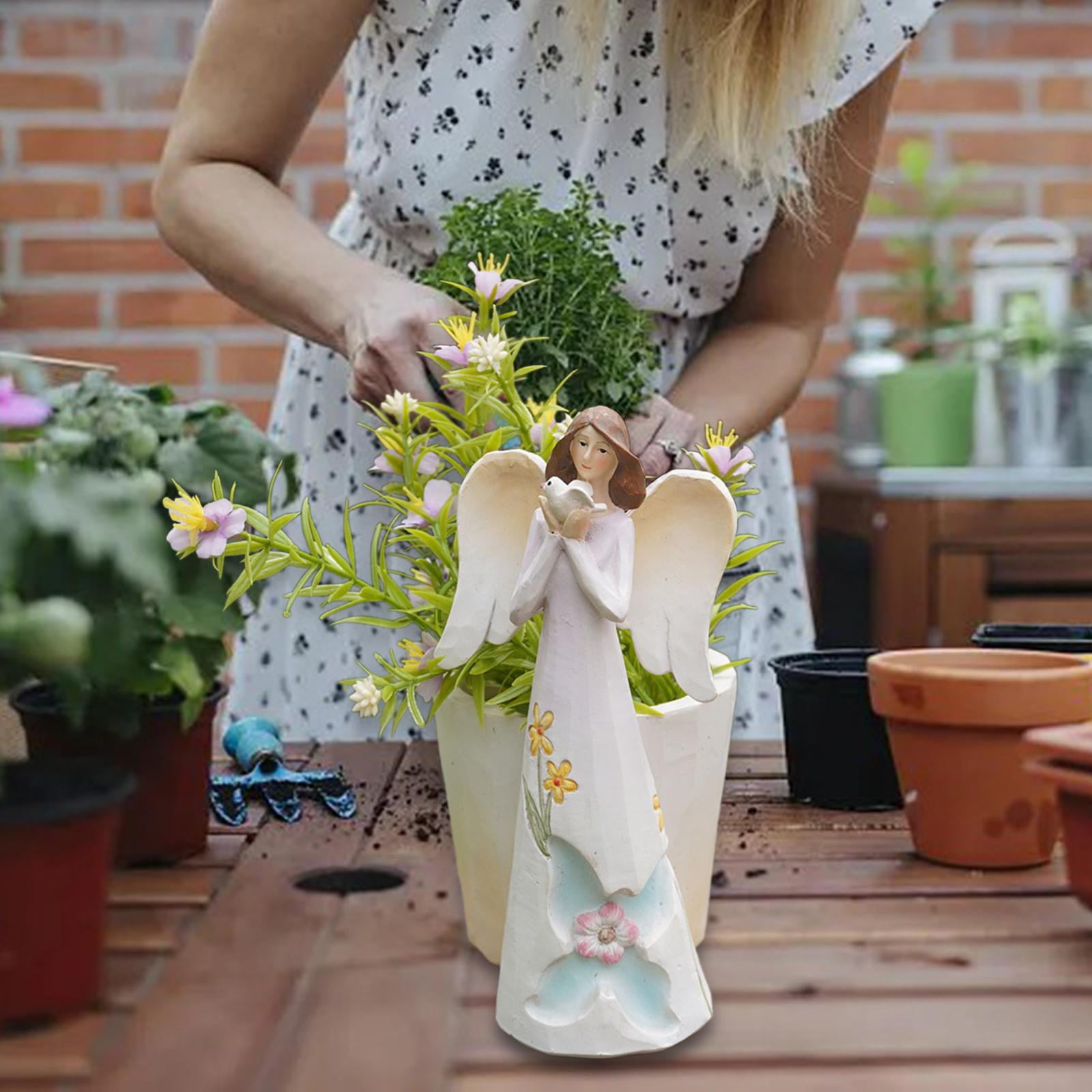 koolsoo Angel Statue Flowerpot Praying Angel Planter Pot Cute Ornament ...