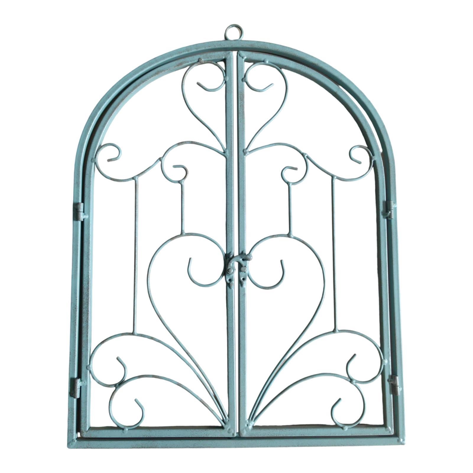 koolsoo Arched Window Frame Decor Metal Scroll Wall Decor for Garden ...