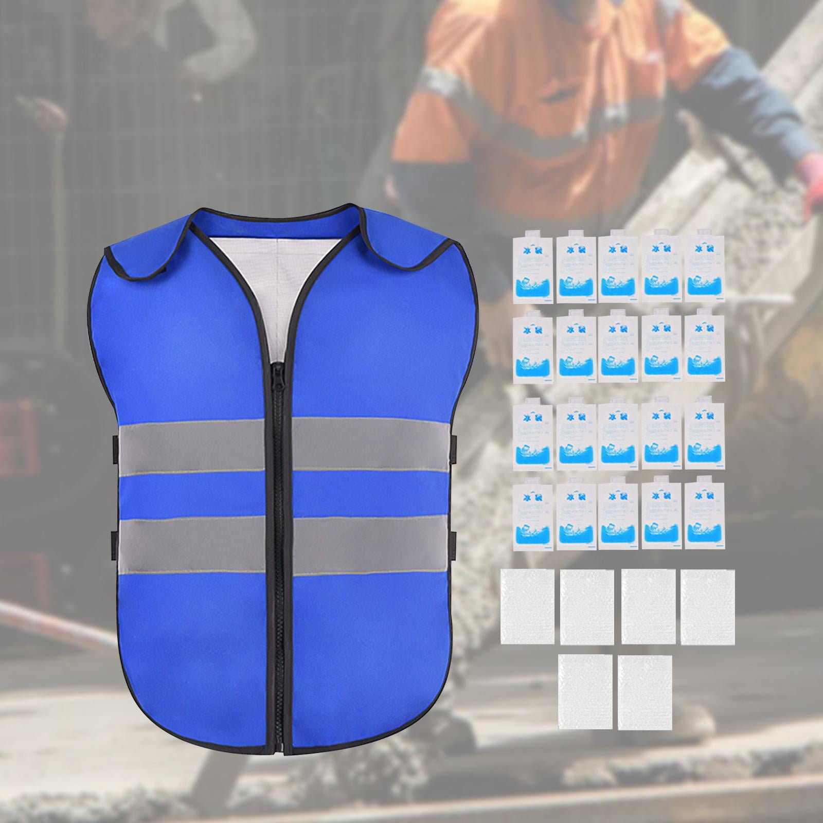 koolsoo Cooling Vest Reflective Strips, Adjustable, with 20 Ice Packs ...