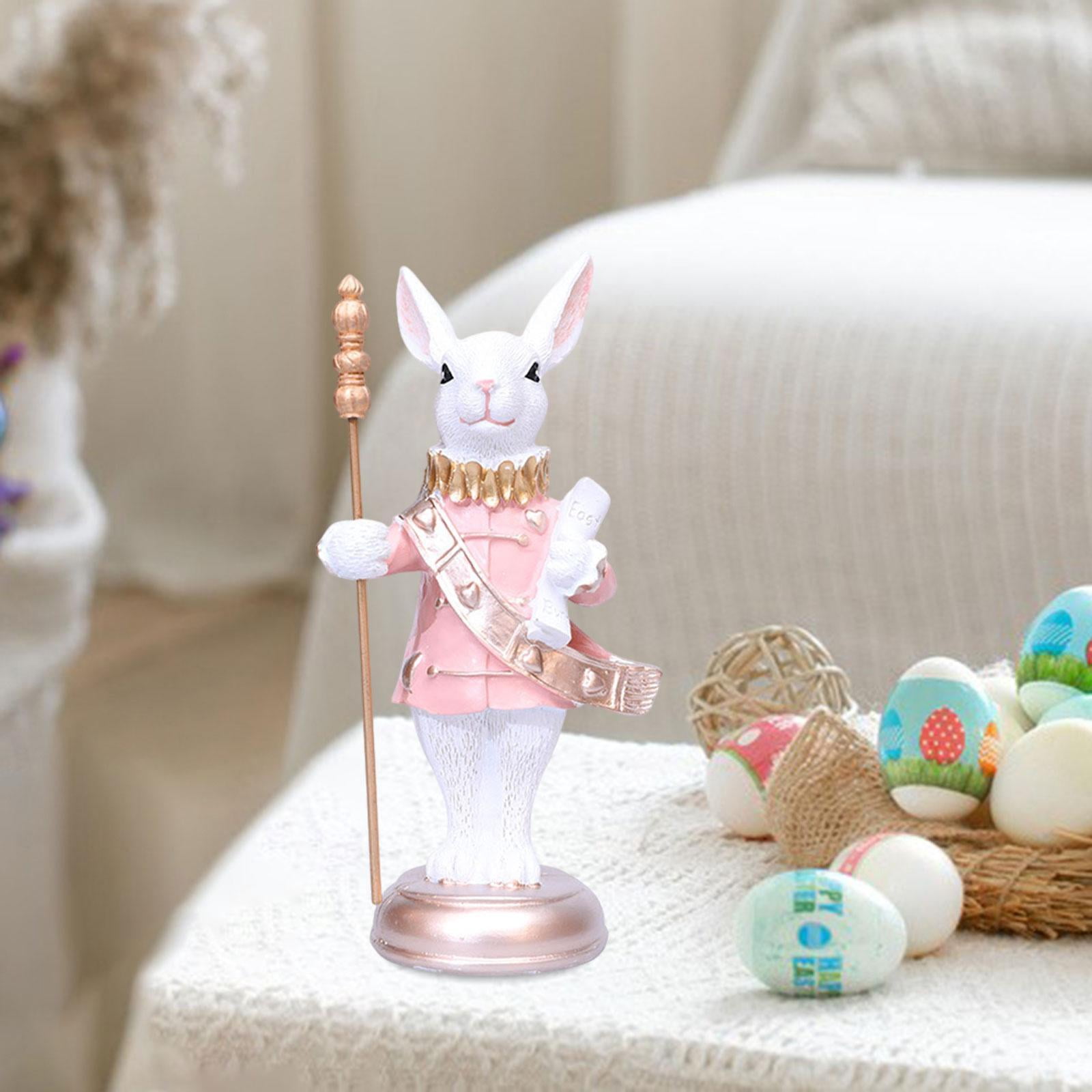 koolsoo Easter Bunny Statue Desktop Decoration Cute Realistic ...