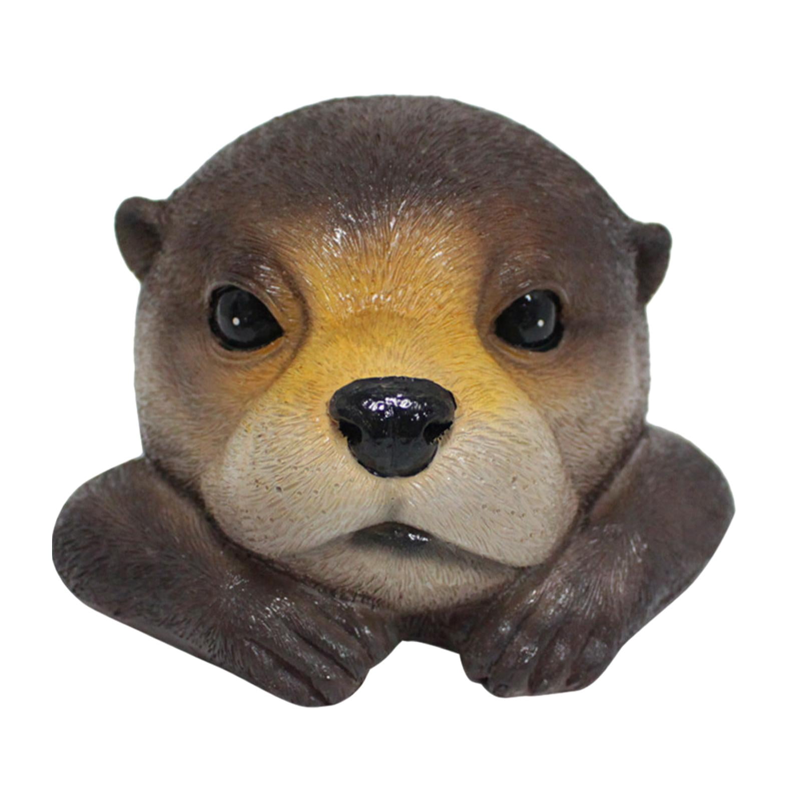 koolsoo Garden Pond Floating Otter Head Decor Realistic Otter Statue ...