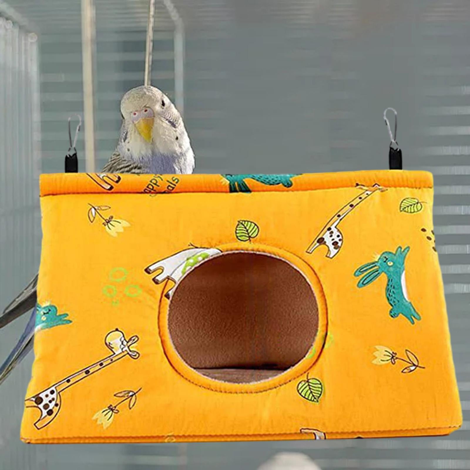 koolsoo Hanging Birdcage Perch Hut, Peony Parrot Hammock Bird Nest ...