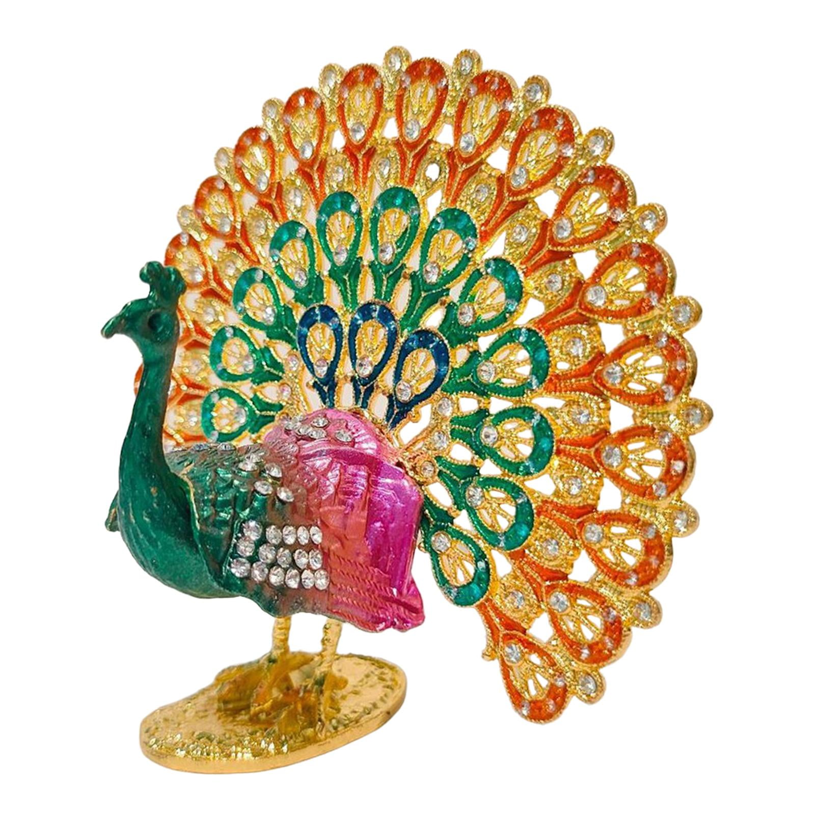 koolsoo Mini Peacock Statue Artificial Ornament Gift Crafts Creative ...