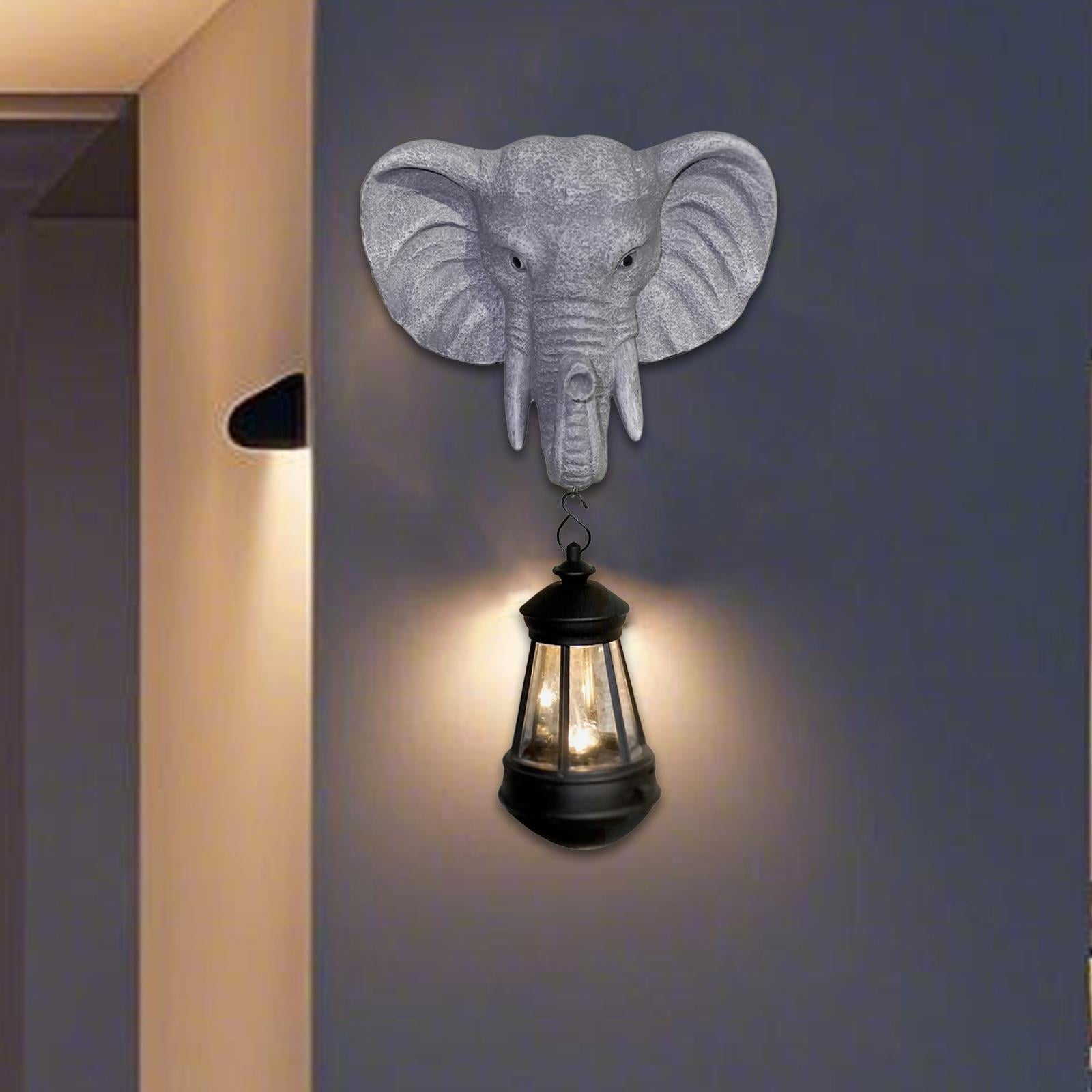 koolsoo Outdoor Elephant Solar Light Pathway Light Path Garden Statue ...