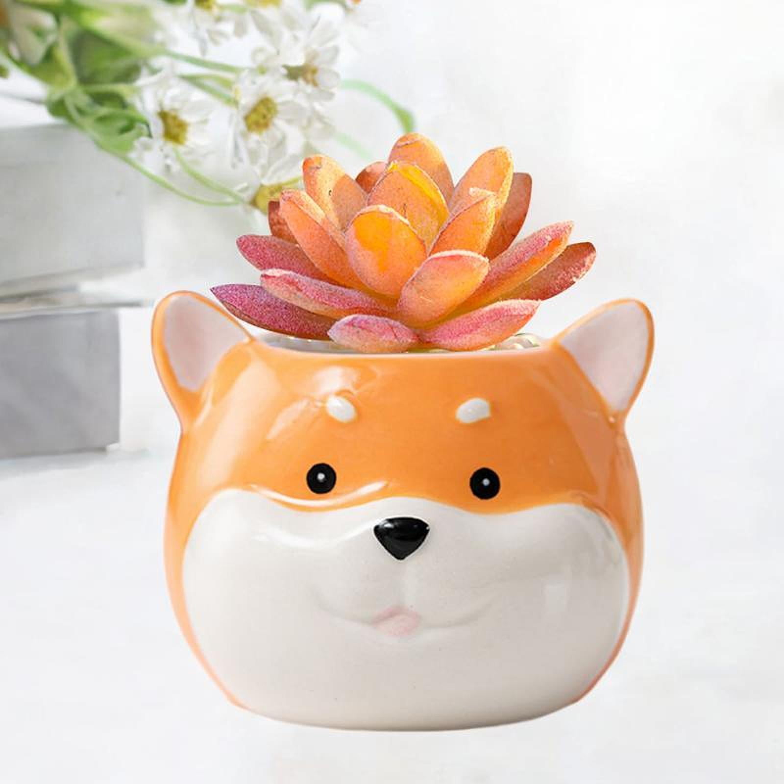 koolsoo Porcelain Cartoon Dog Puppy Figurine Planter Table Ornament ...